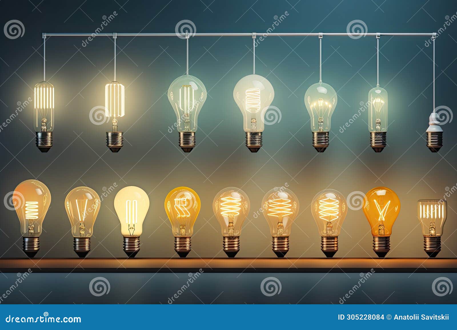 Set of Different Light Bulbs, Commonly Used Different Types Light Bulb ...