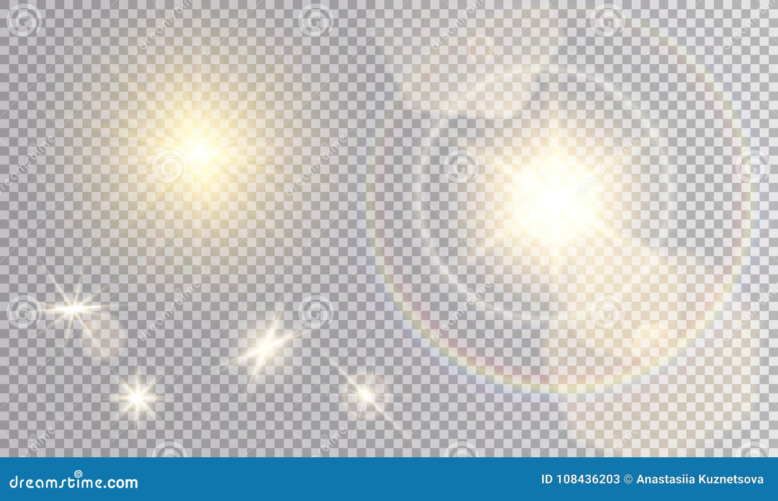 Set of Different Light Effects. Stock Vector - Illustration of effect ...