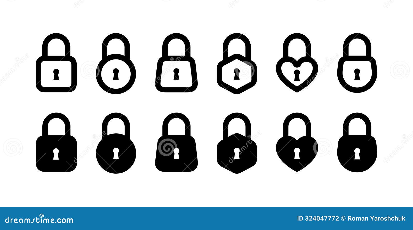 A Set of Different Locks on a White Background Stock Vector ...
