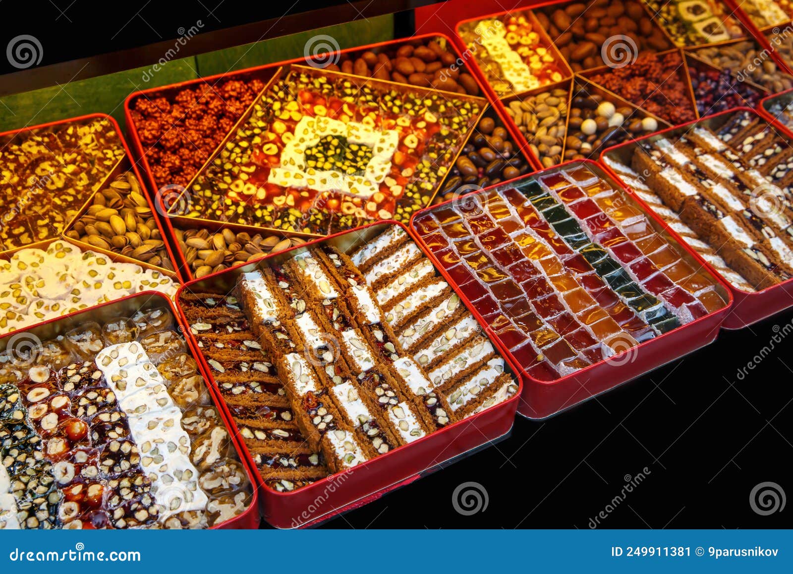 Set of Different Lokum - Turkish Sweets. Stock Image - Image of snack ...