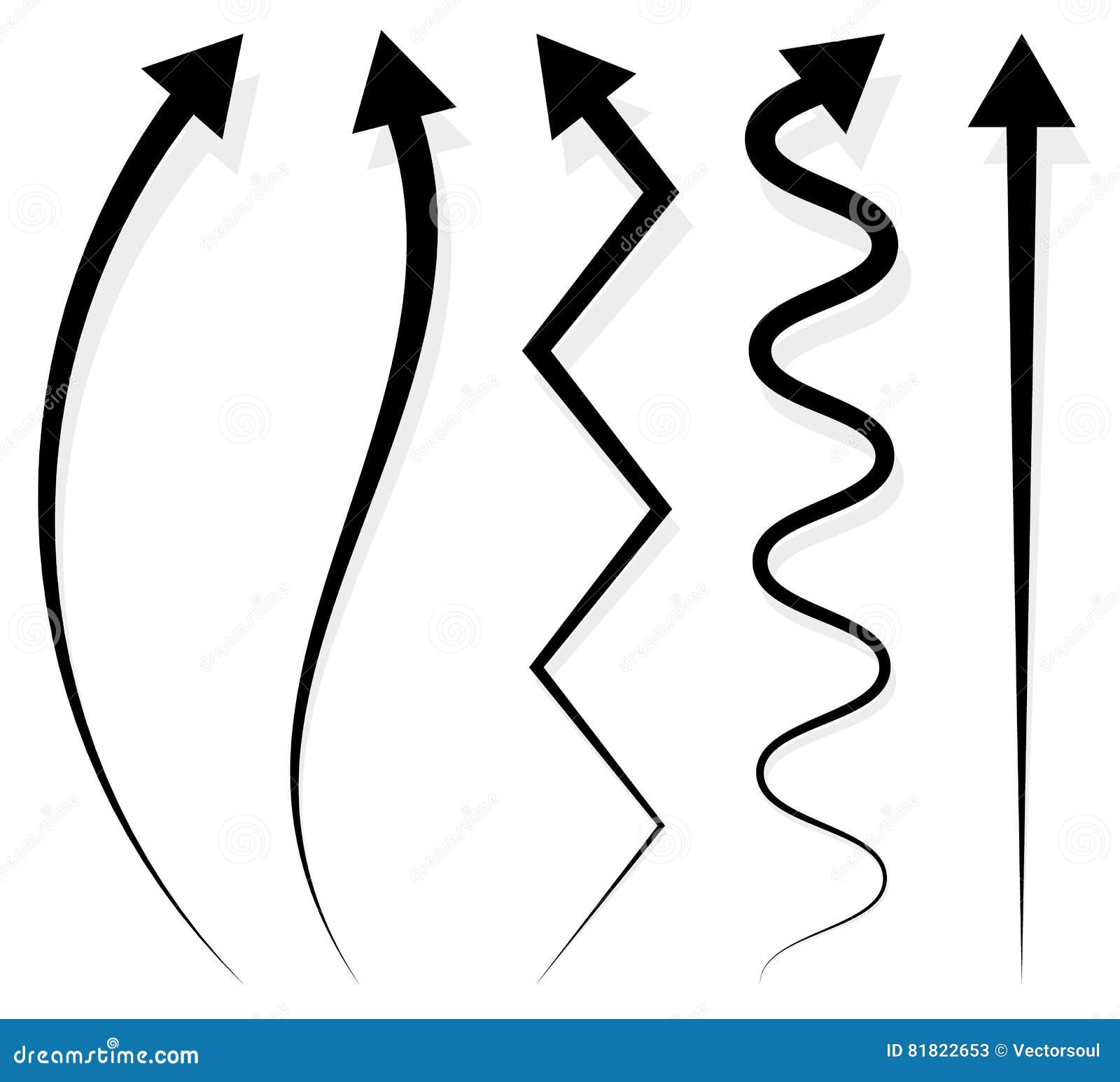 Vertical Arrow Draw Doodle Brush Sketch Cartoon Isolated On Whit ...