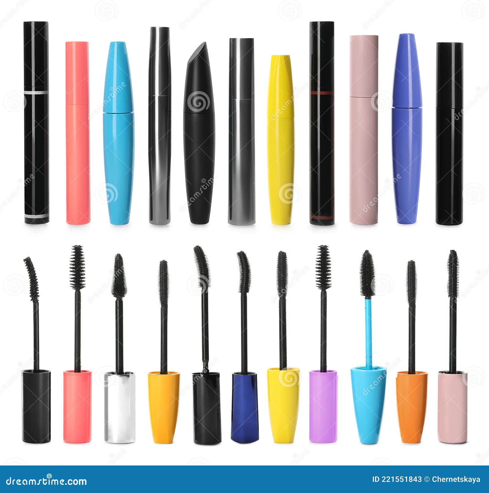 Set With Different Mascaras On White Background Royalty-Free Stock ...