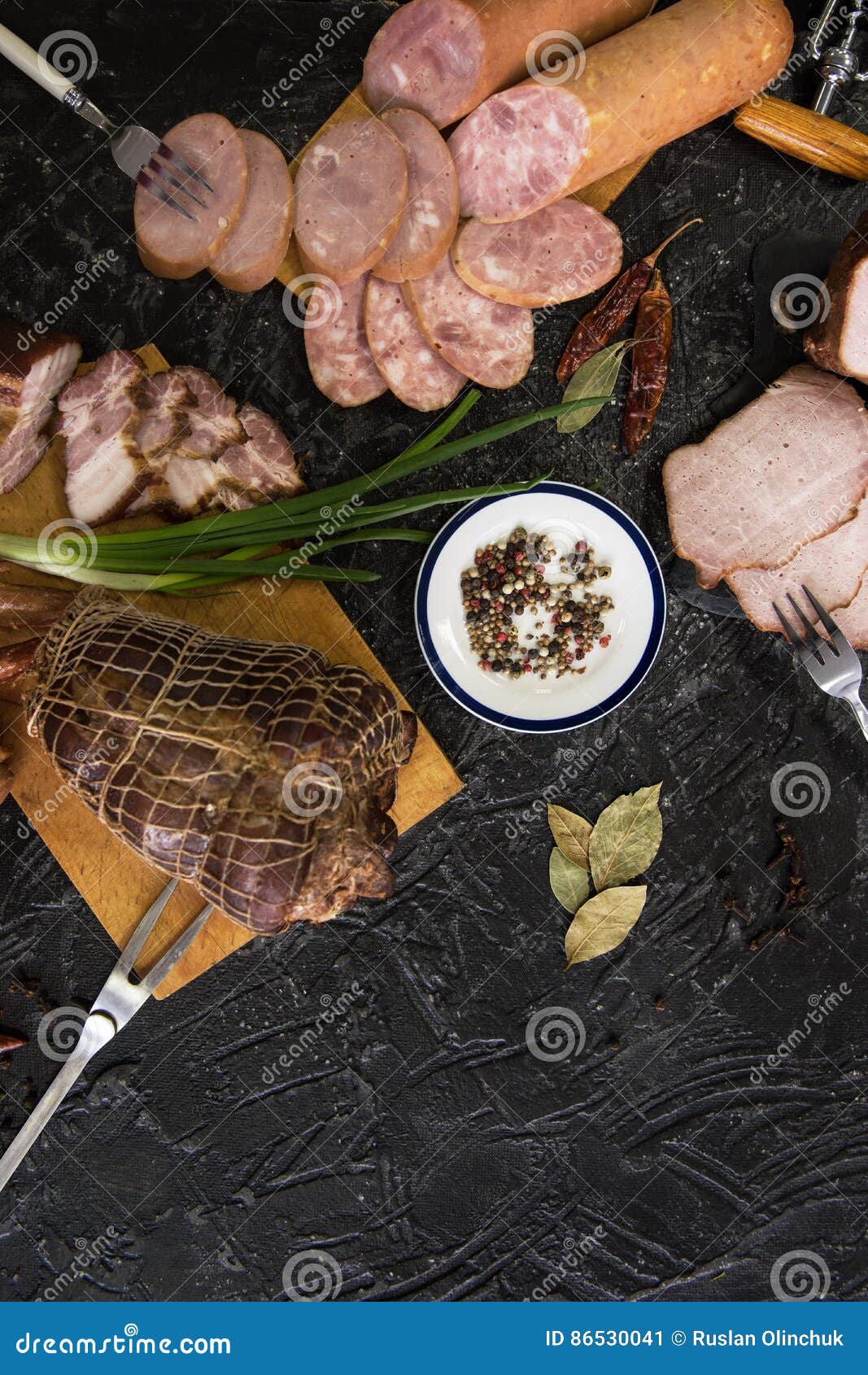 Set of different meat food stock image. Image of food - 86530041