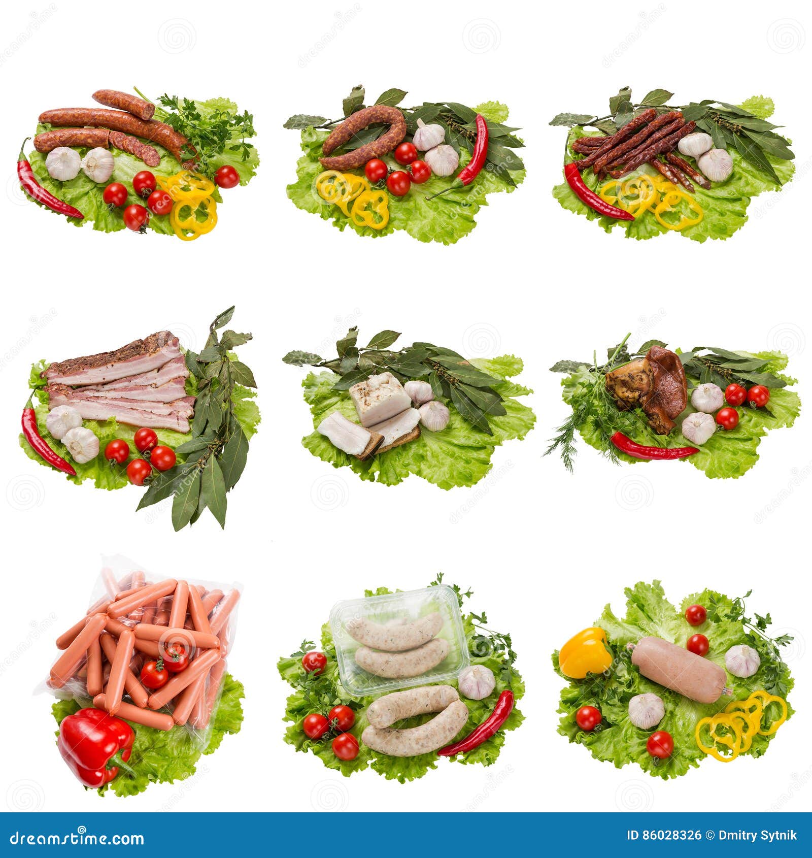 Set of a Different Meat Products Stock Photo - Image of collection ...