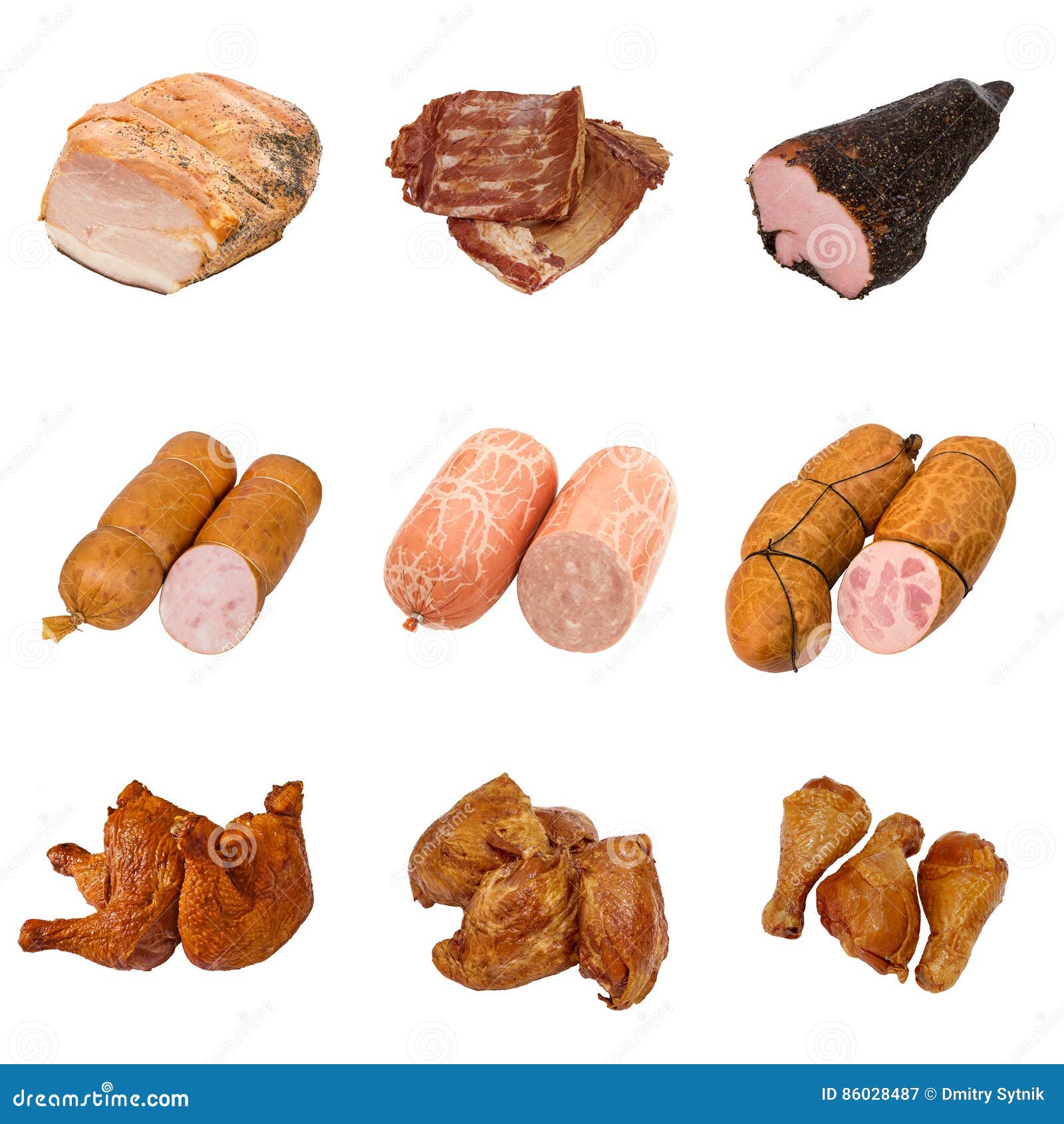 Set of a Different Meat Products Stock Image - Image of salami, pork ...
