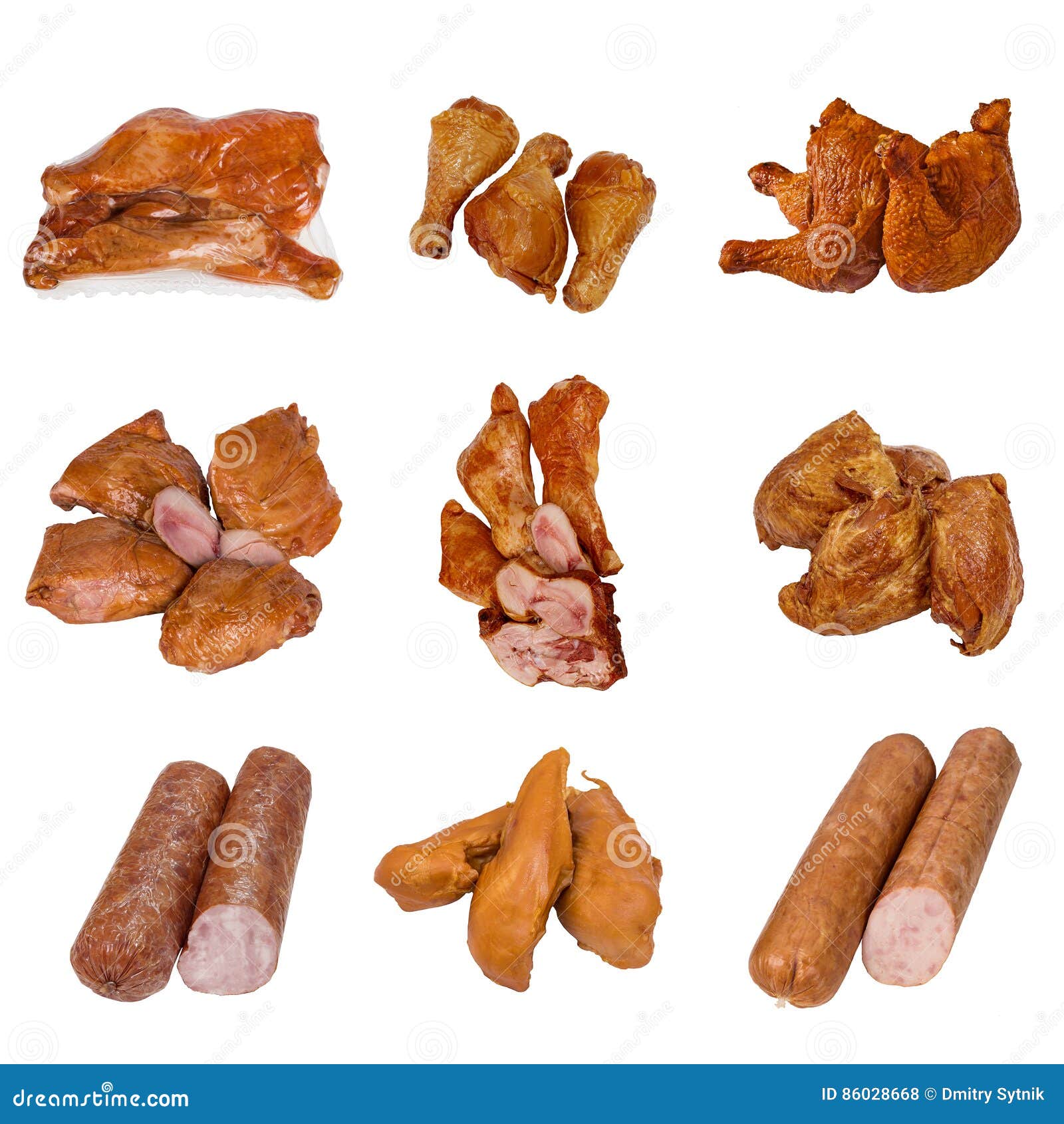 Set of a Different Meat Products Stock Photo - Image of chicken, cold ...