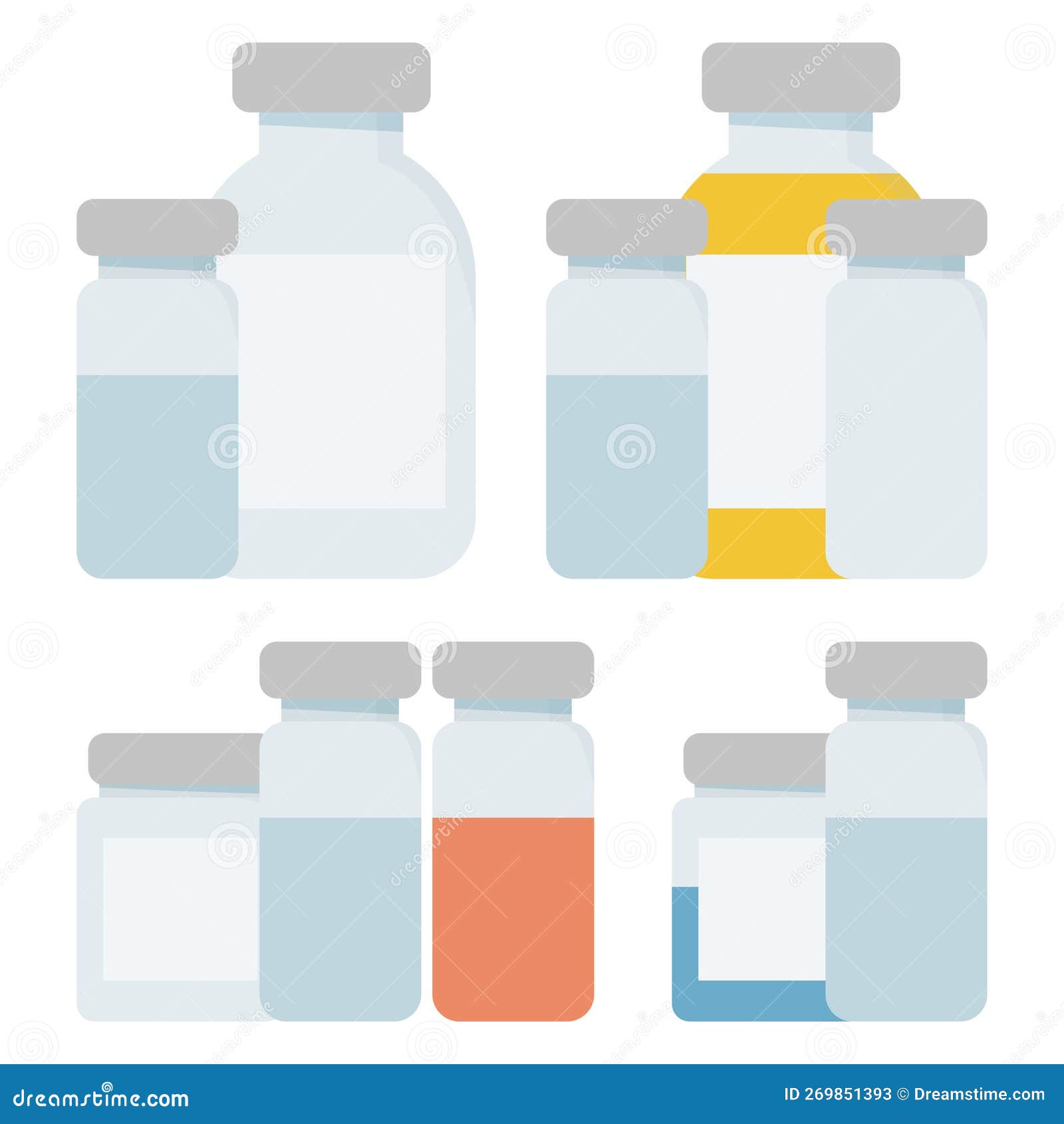 Set of Different Medical Bottles Stock Vector - Illustration of health ...