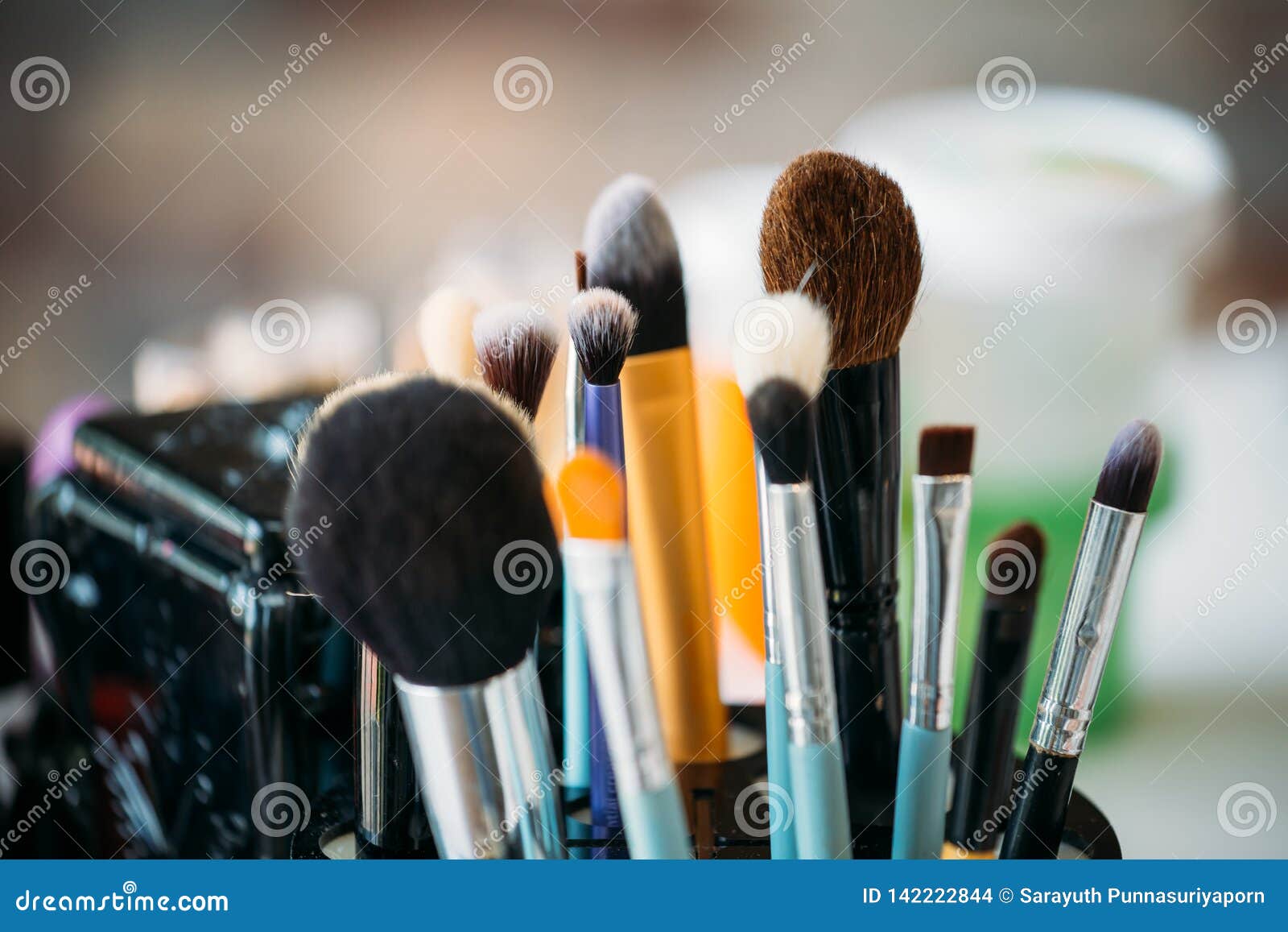 Set of Different Mekup Brushes Stock Photo - Image of foundation ...