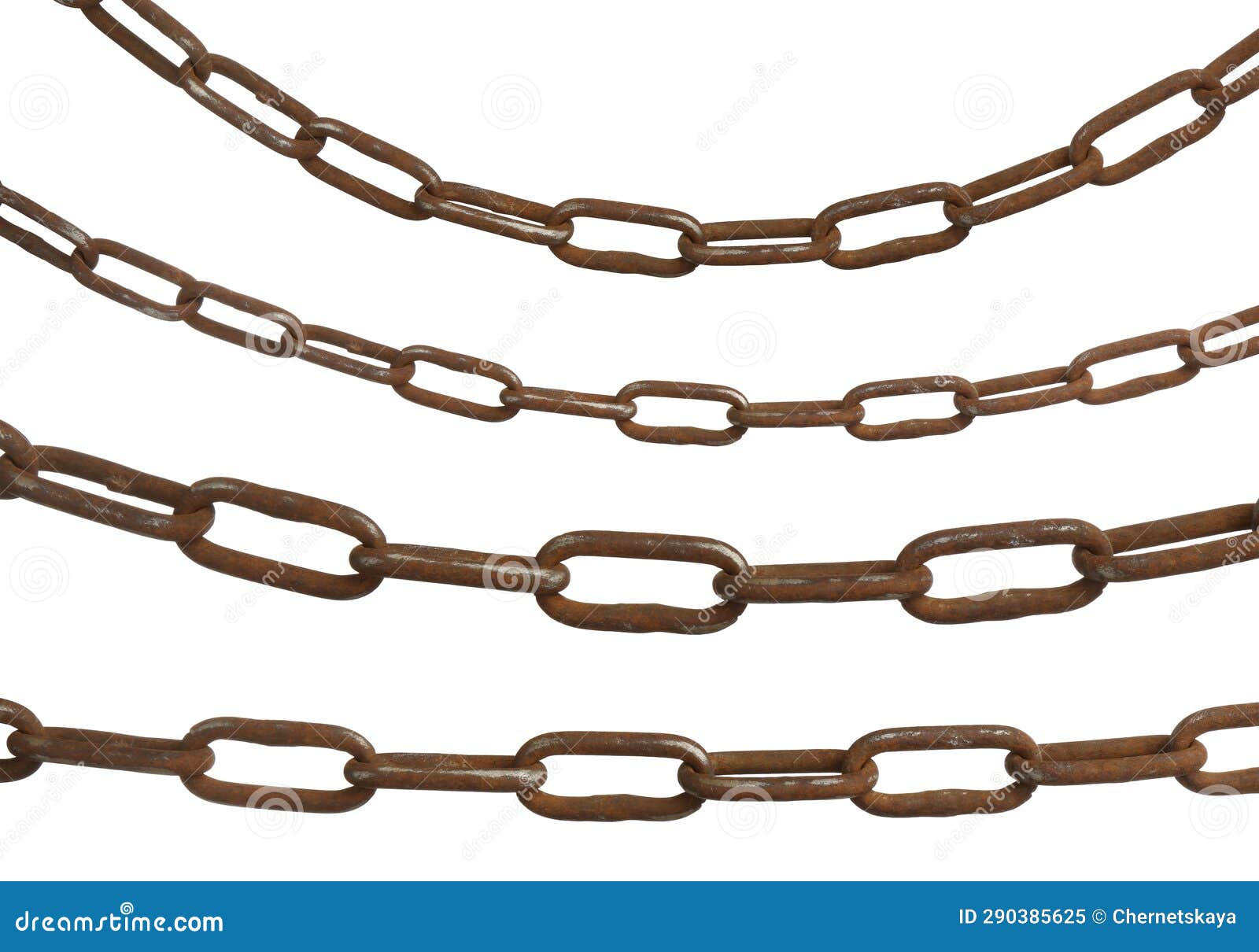 Set with Different Metal Chains Isolated on White Stock Image - Image ...