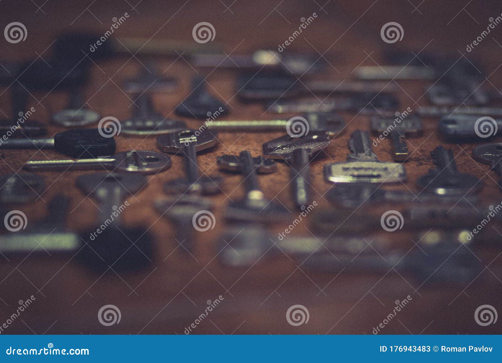 A Set of Different Metal Keys from Secret Locks Stock Image - Image of ...
