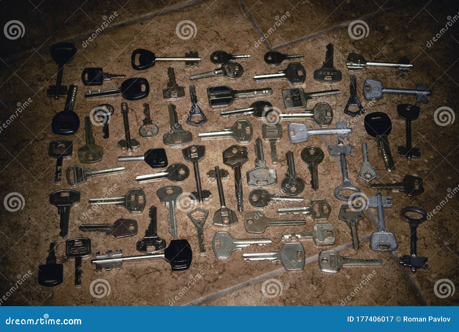 A Set of Different Metal Keys from Secret Locks Stock Image - Image of ...