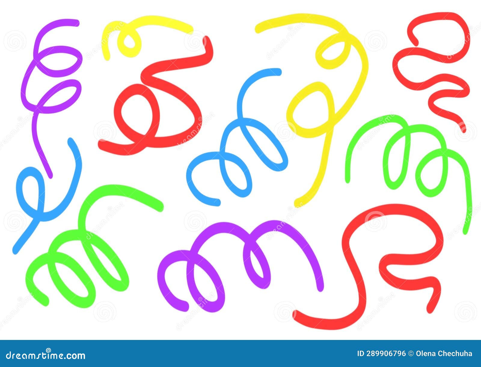 Set of Different Multi-colored Doodles, Illustration Stock Illustration ...