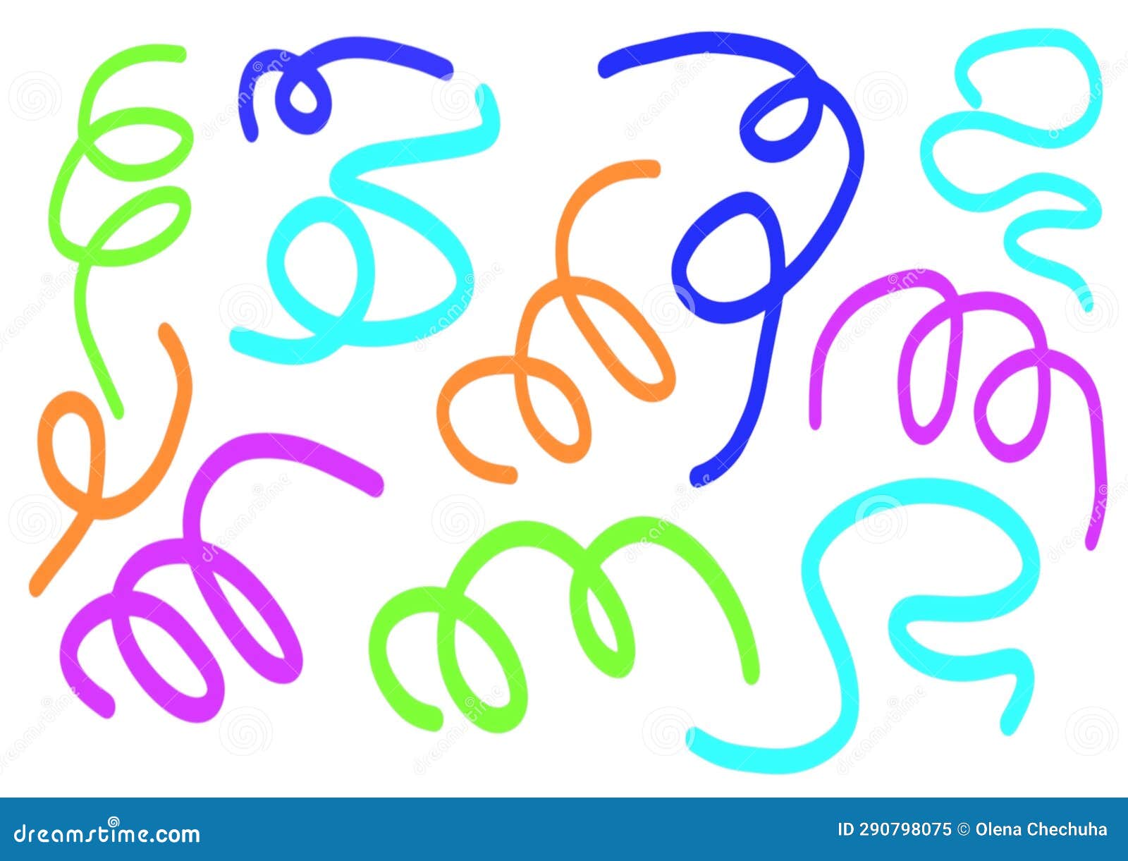Set of Different Multi-colored Doodles, Illustration Stock Illustration ...