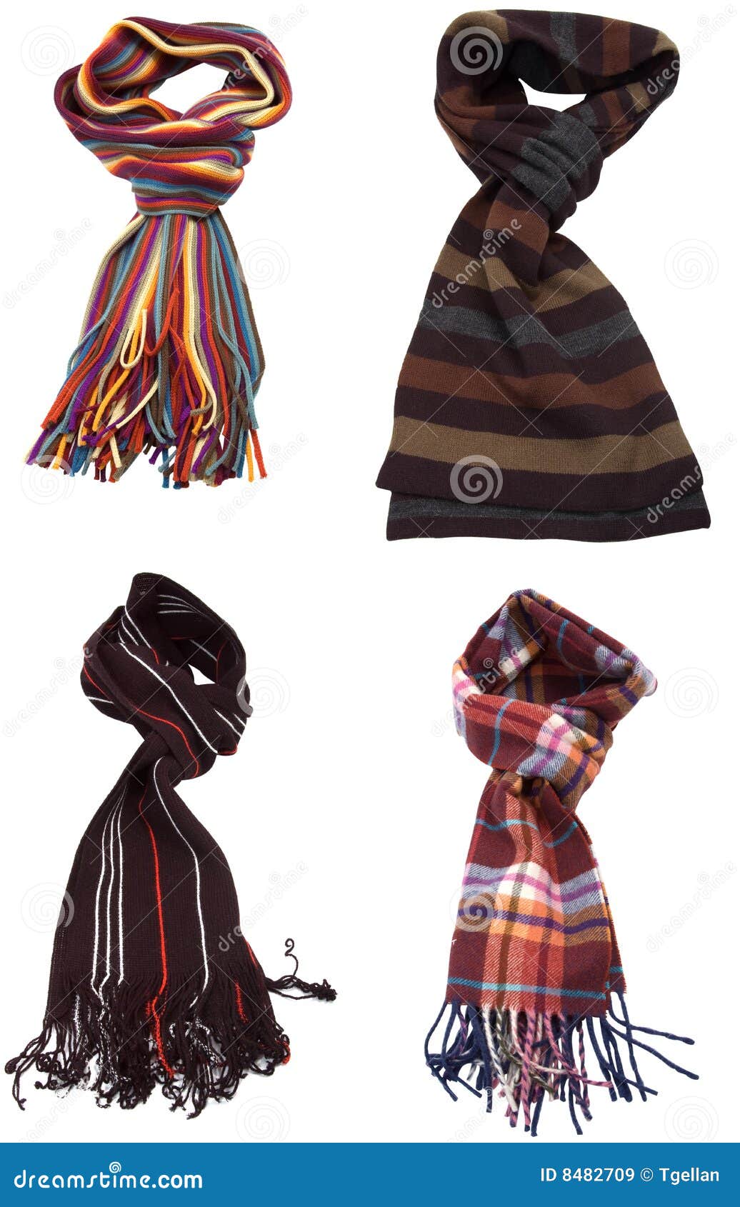 Set of Different Multicolored Scarves Stock Image - Image of warm ...