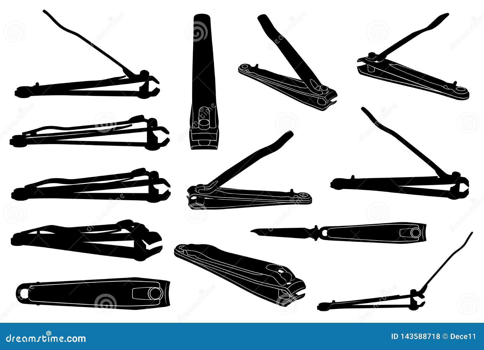 Set of Different Nail Clippers Stock Vector - Illustration of pedicure ...