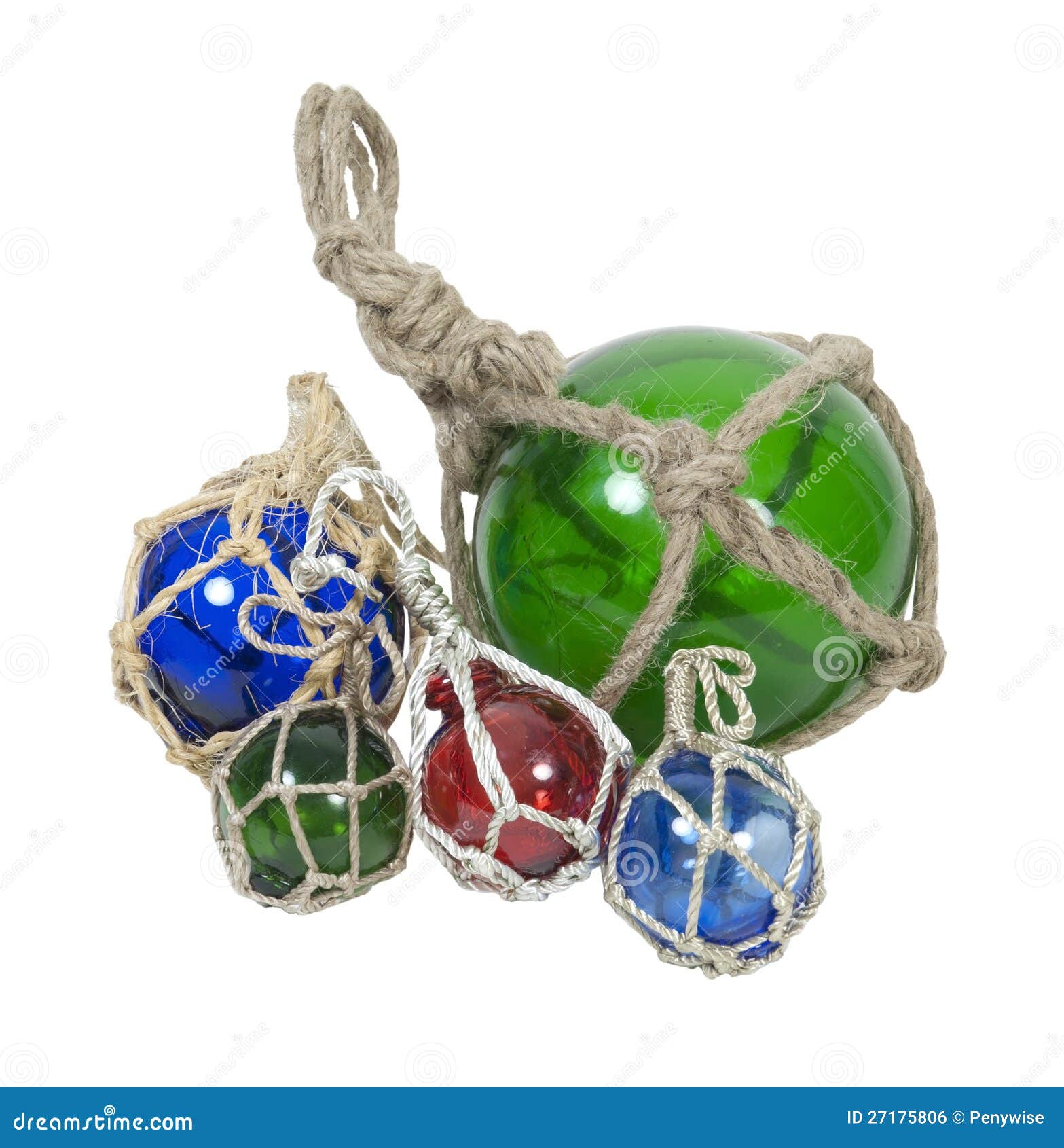 Set of Different Nautical Glass Floats Stock Photo - Image of rough ...