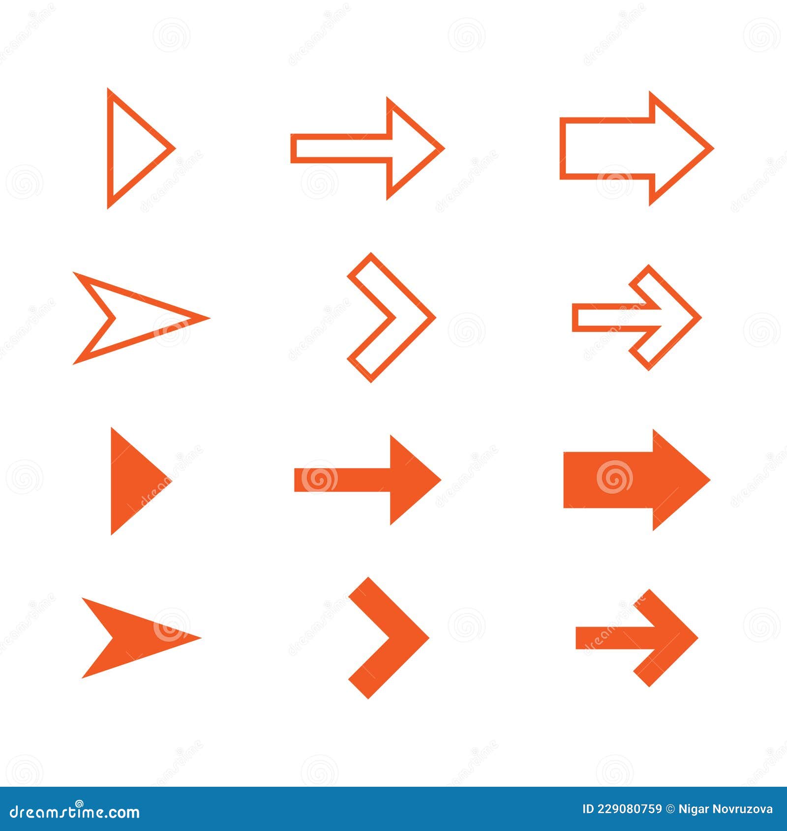 Set of Different Next Arrow Icon Stock Illustration - Illustration of ...
