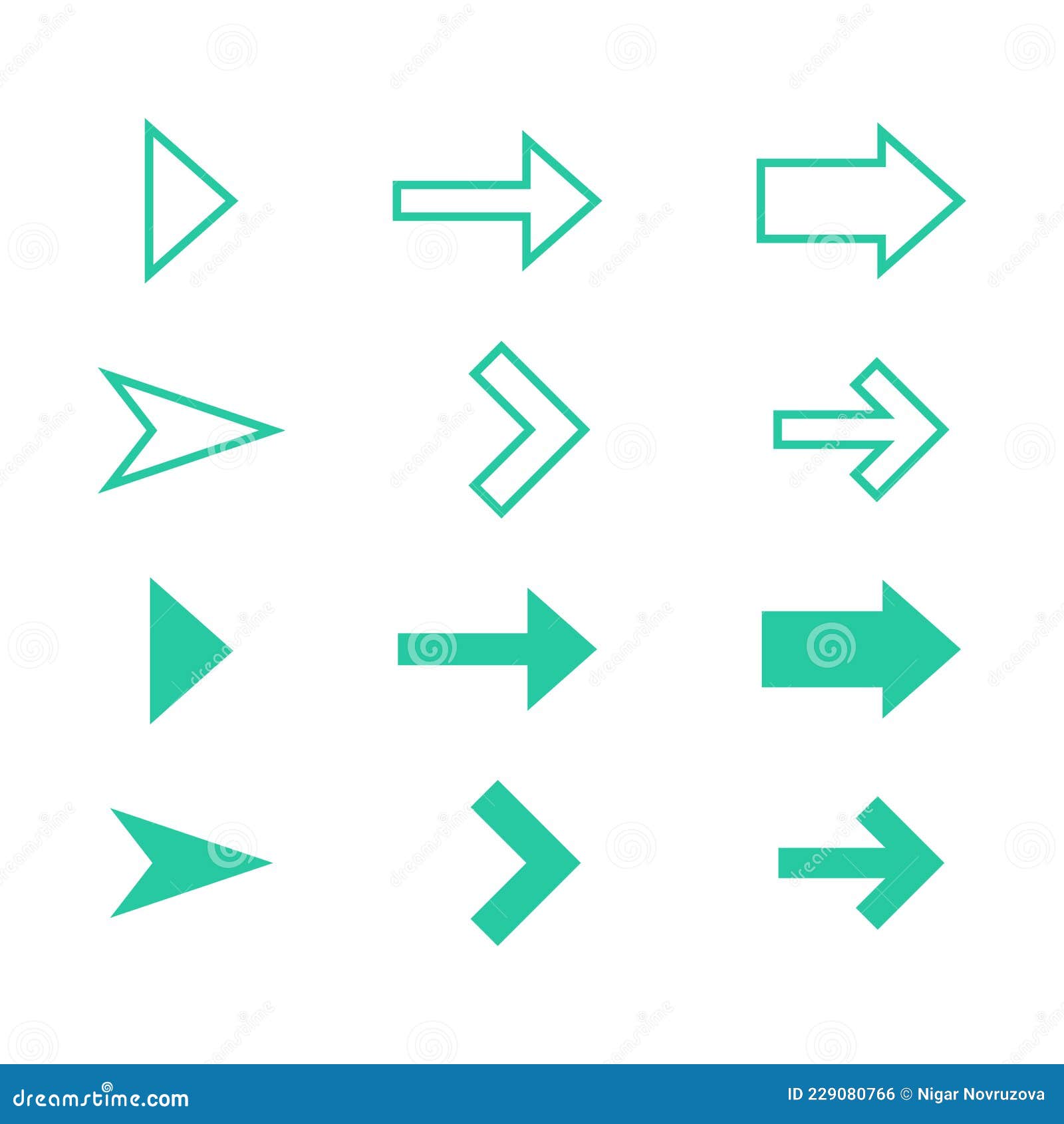 Set of Different Next Arrow Icon Stock Illustration - Illustration of ...