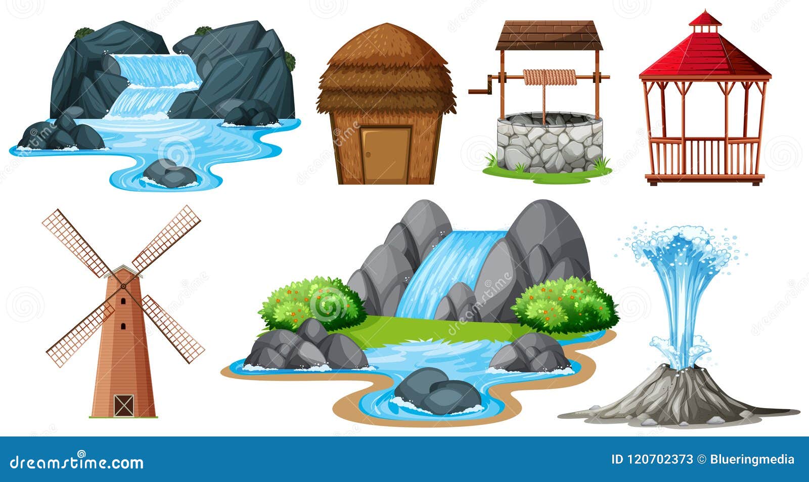 Set of different objects stock vector. Illustration of water - 120702373