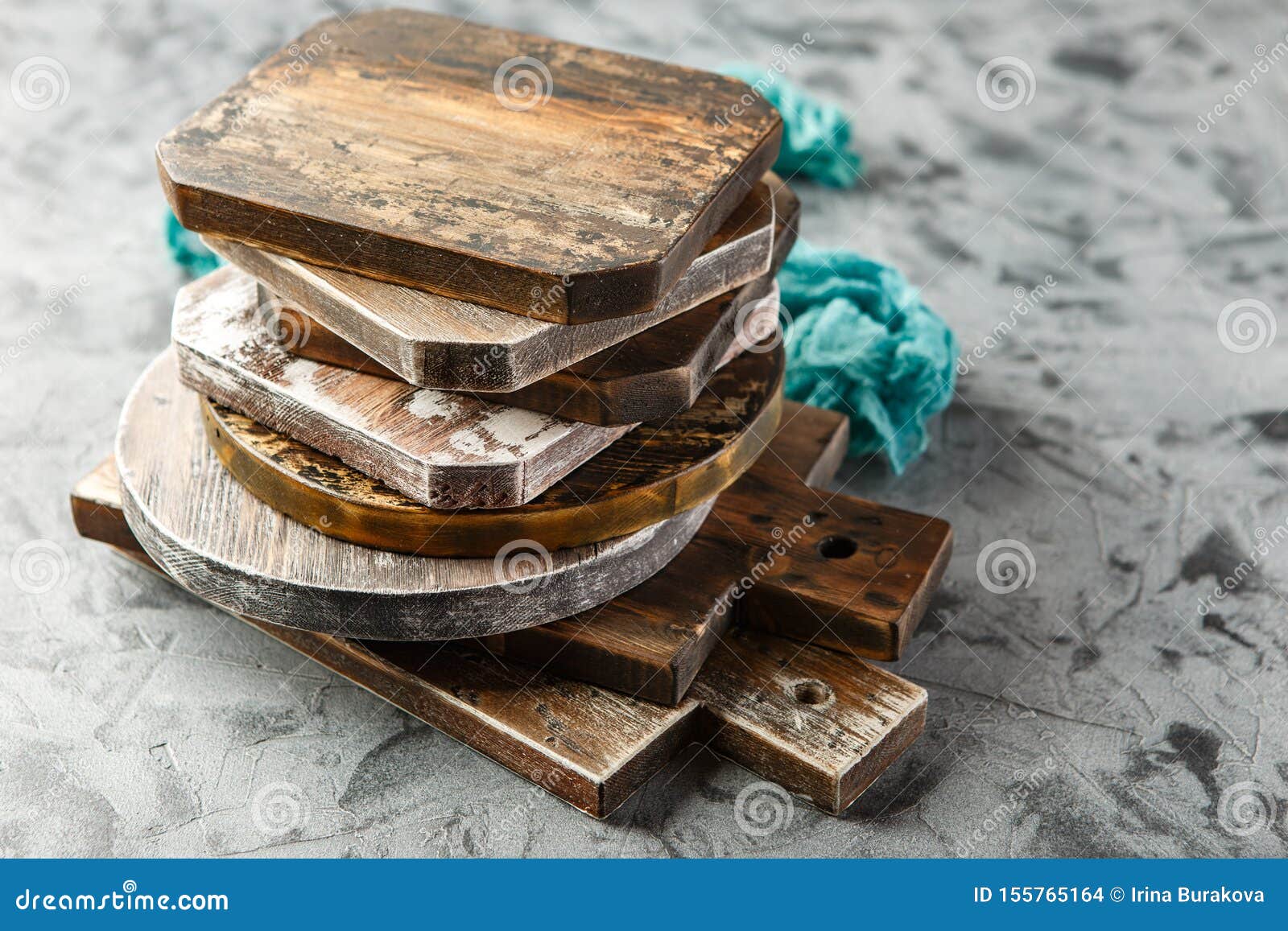 Set of Different Old Wooden Chopping Boards Stock Photo - Image of ...