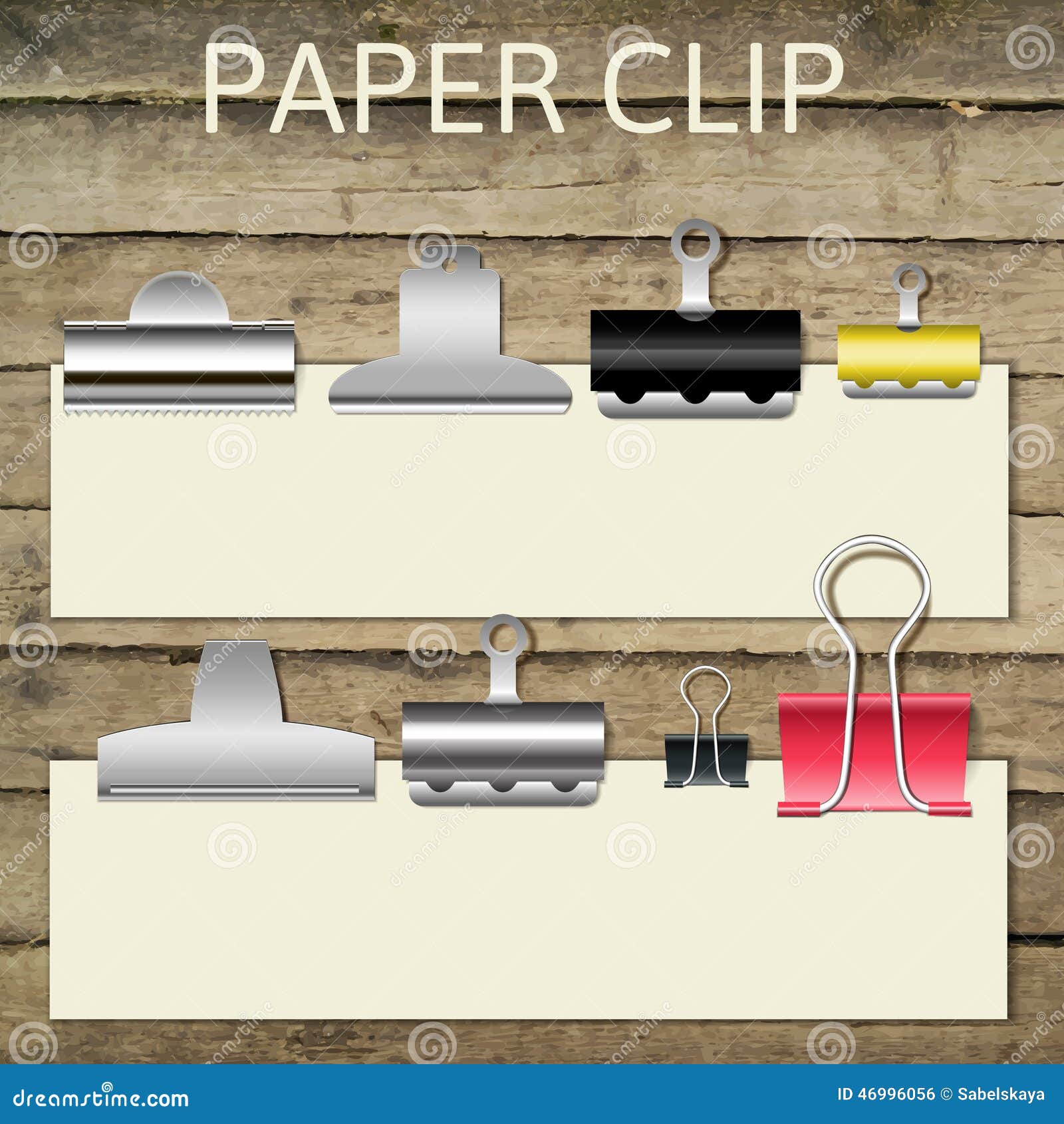 Set of Different Paper Clips for Your Design, Stock Vector ...