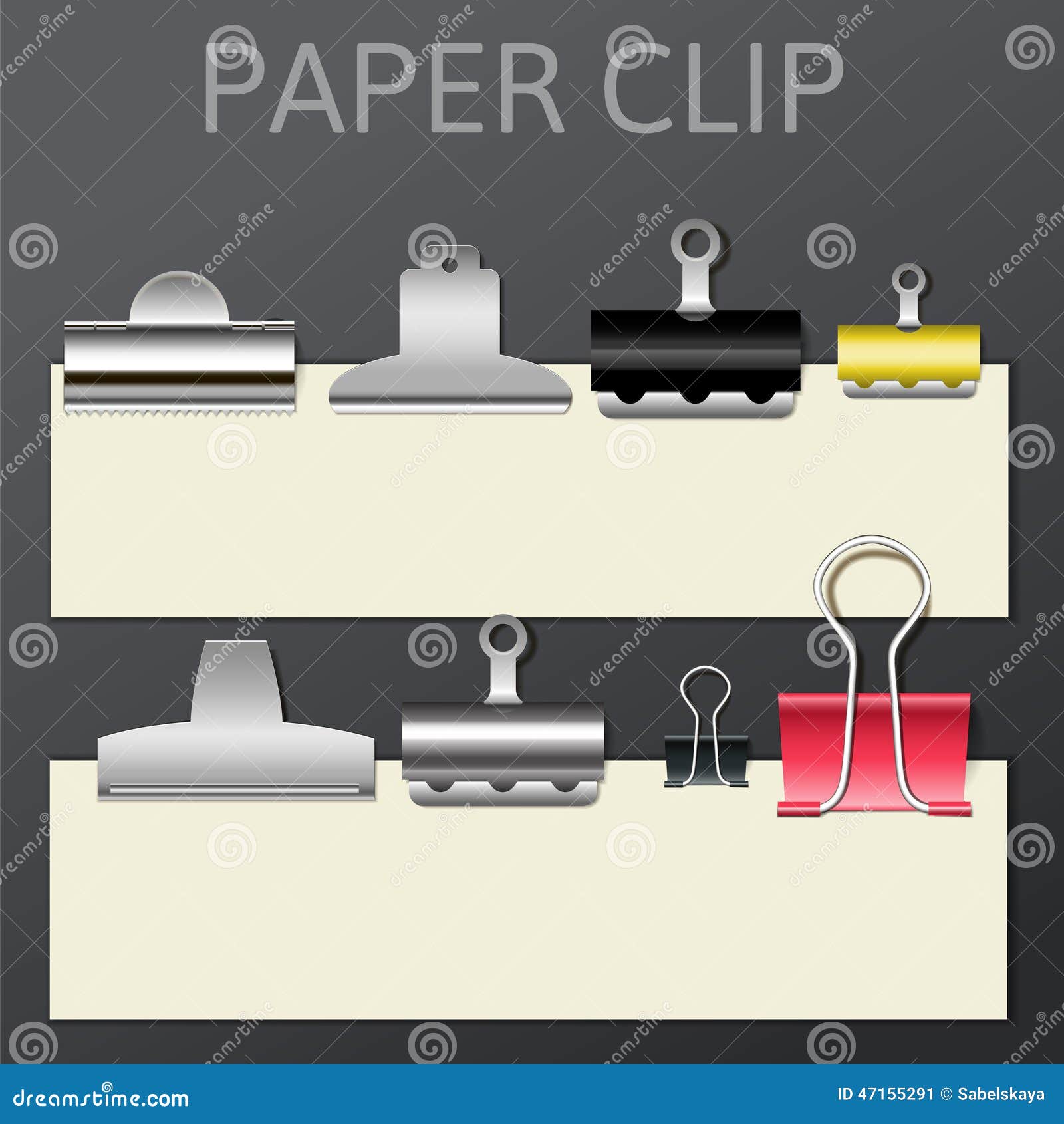 Set of Different Paper Clips for Your Design, Stock Vector ...