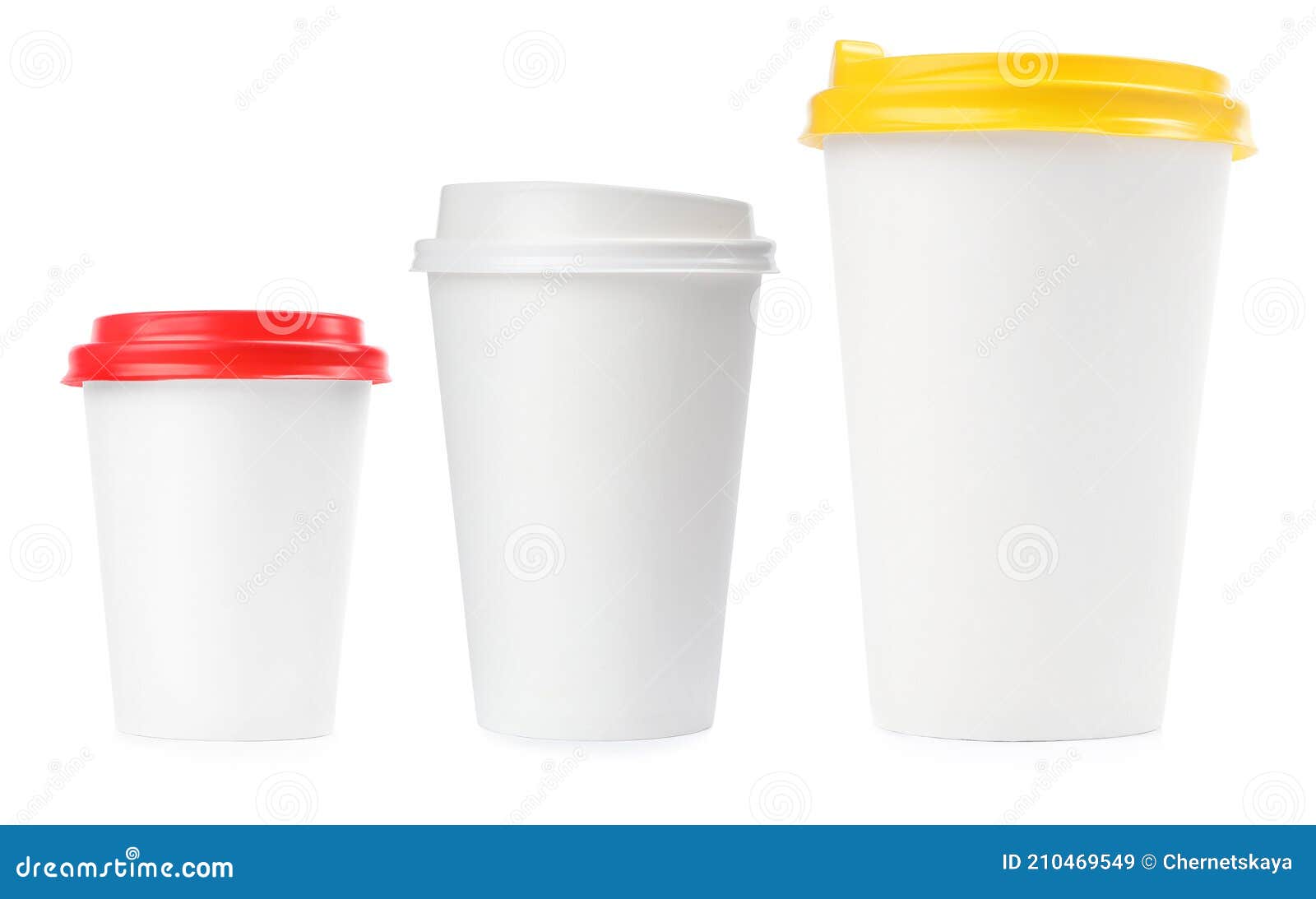 Set with Different Paper Coffee Cups on White Background Stock Image ...