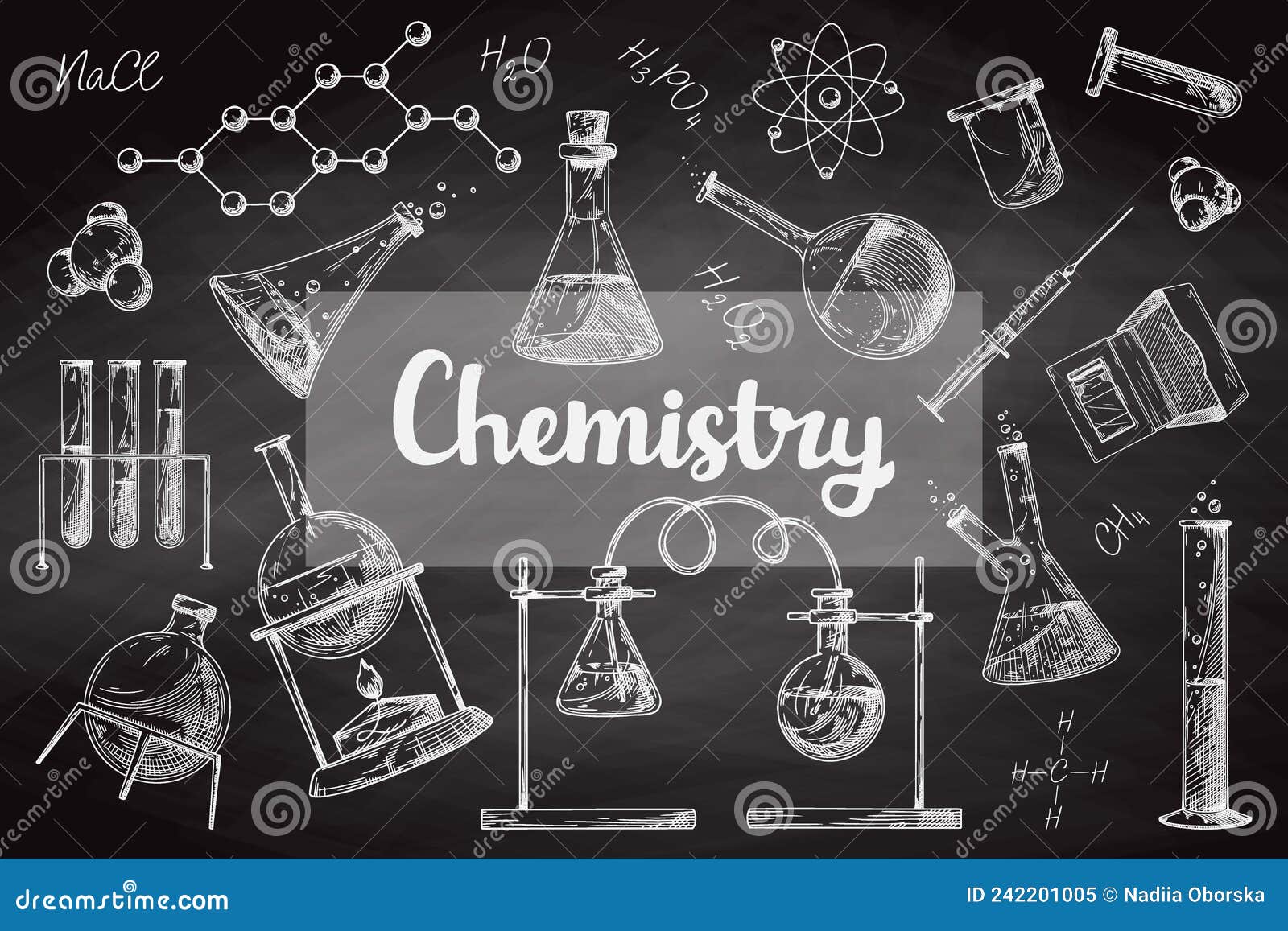 Set of Different Pharmaceutical Flasks, Beakers and Test Tubes. Sketch ...