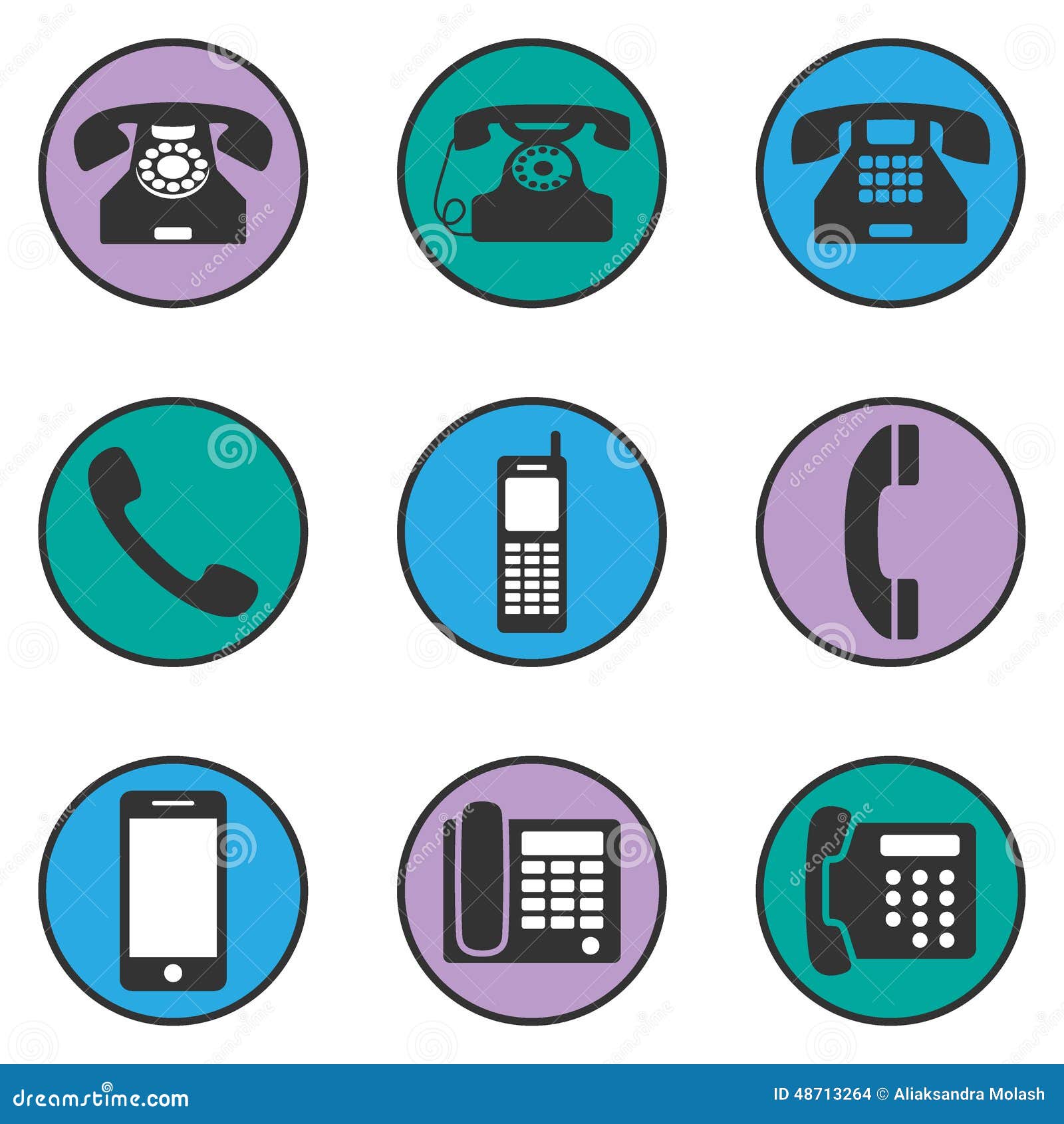 Set of Different Phone Icons Stock Vector - Illustration of collection ...
