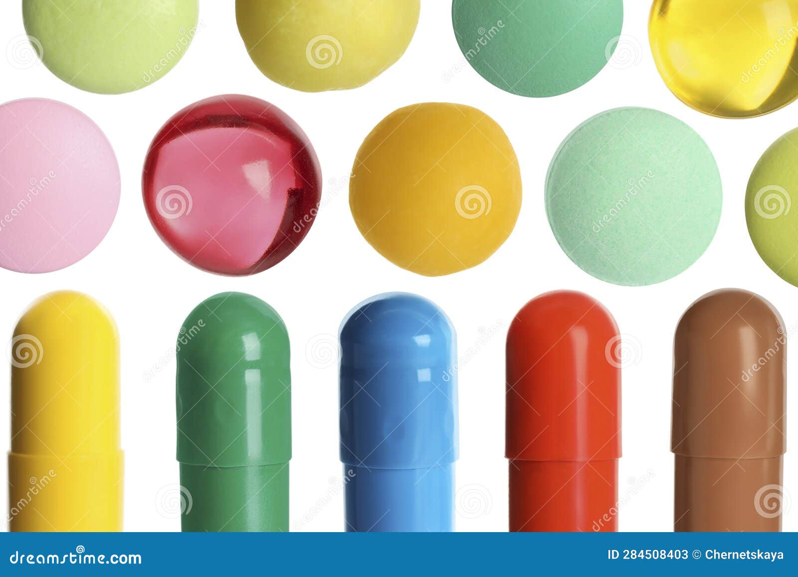 Set of Different Pills Isolated on White Stock Image - Image of drug ...