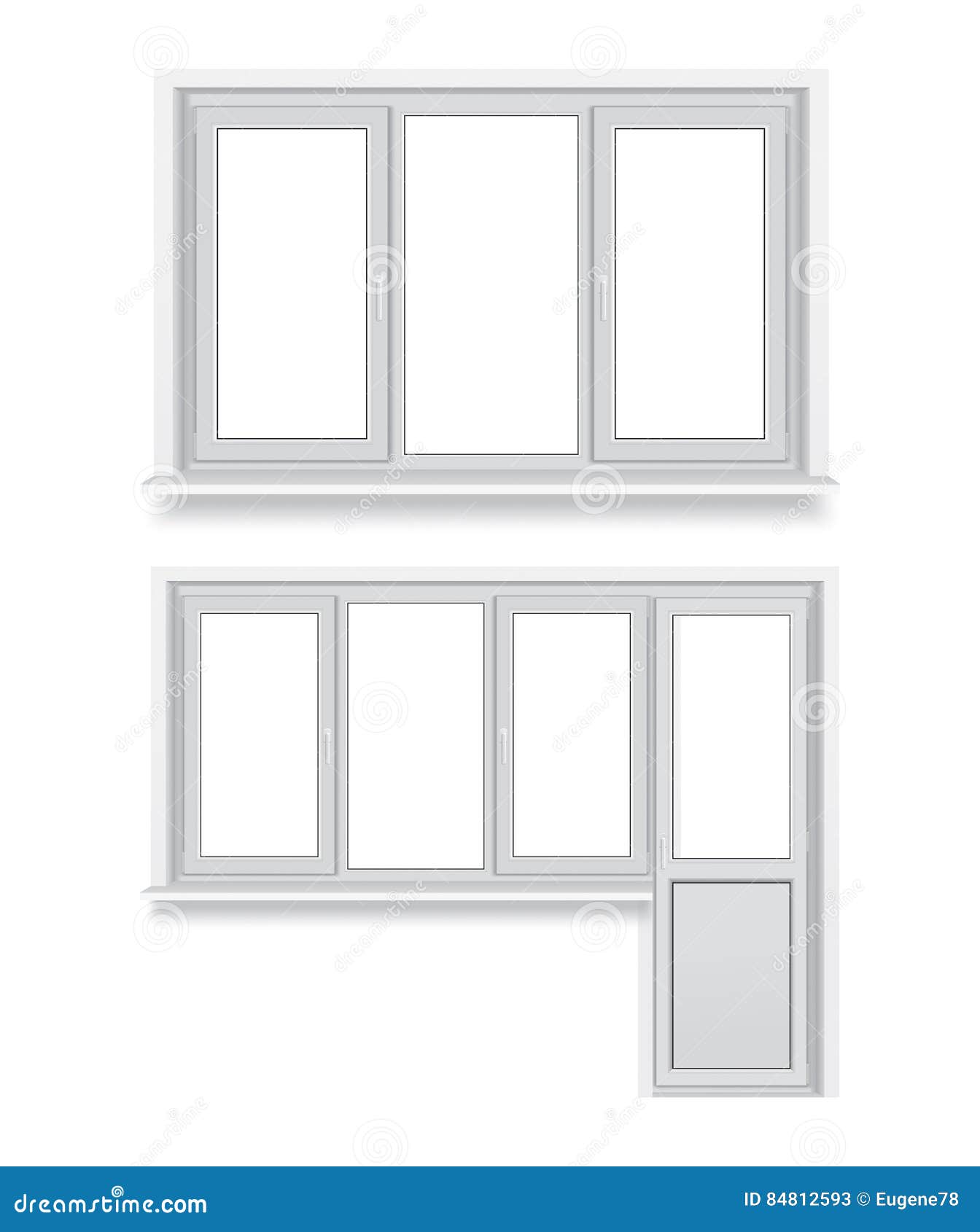 Set of Different Plastic Windows Stock Vector - Illustration of design ...