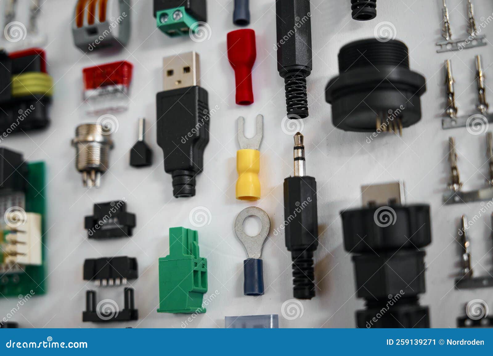 Set of Different Plugs and Connectors of Electric Equipment Stock Image ...