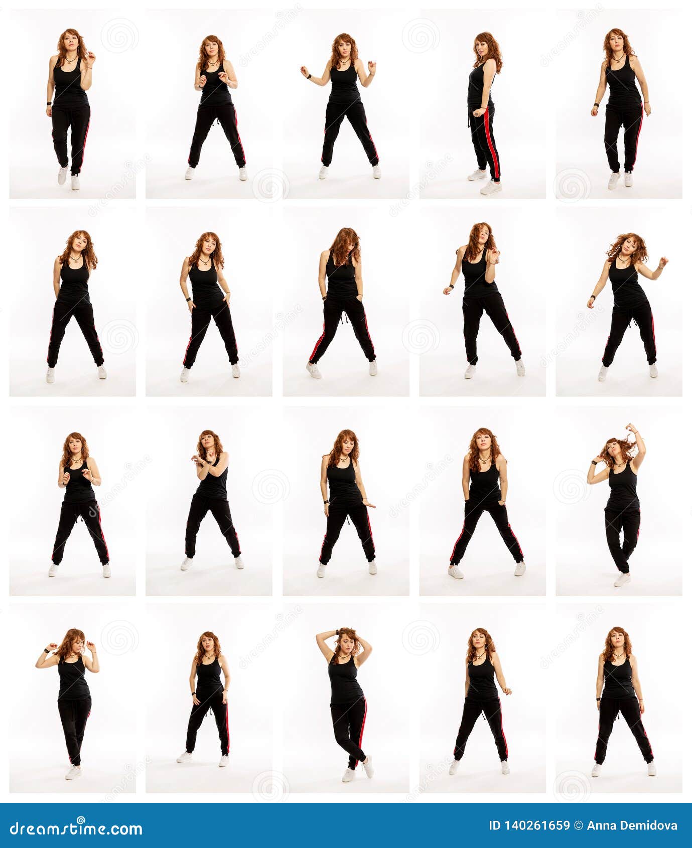 Set from Different Poses of a Dancing Woman, a Collection of Photos ...