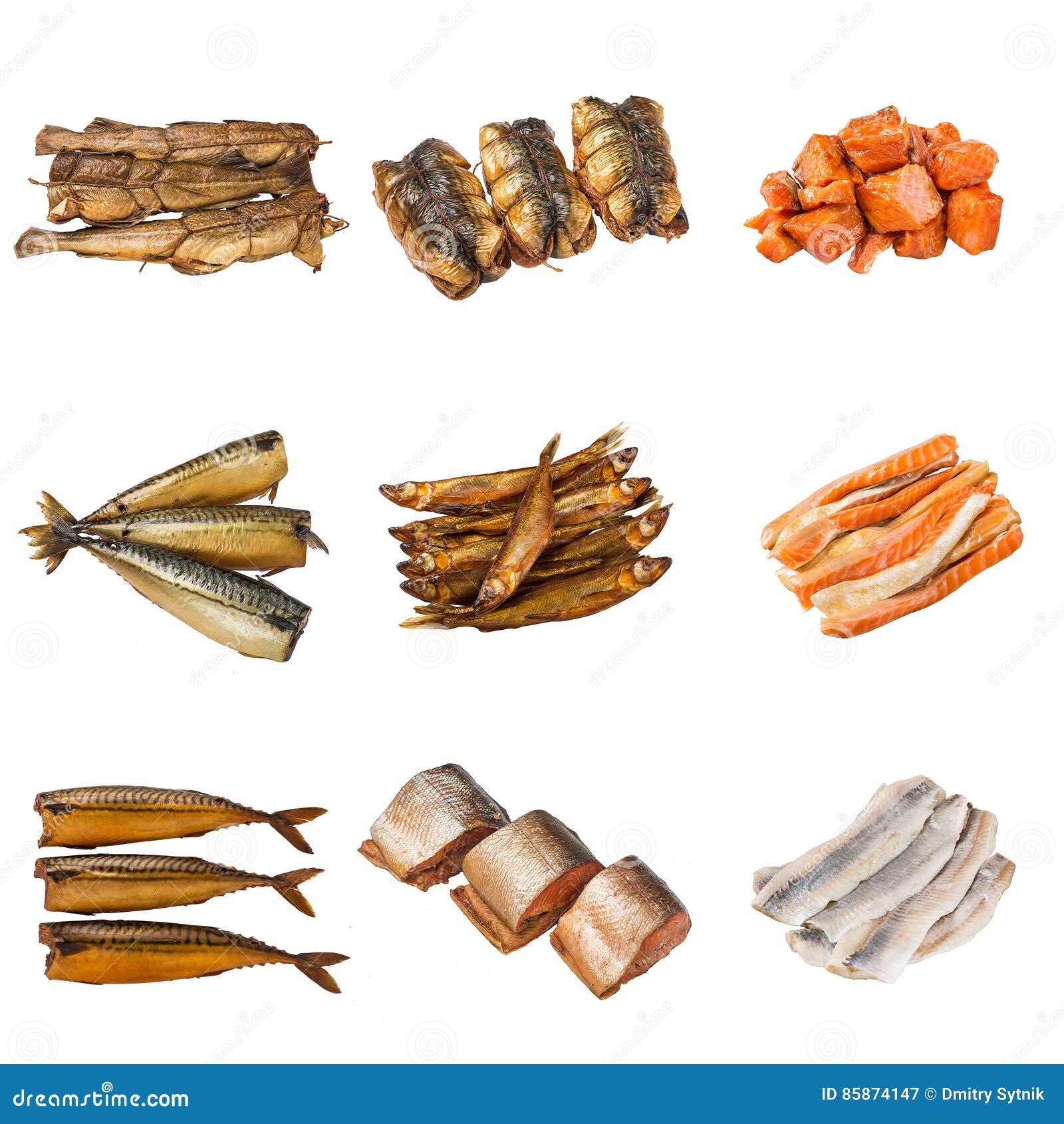 Set of a Different Preserved Fish Stock Image - Image of brown, gourmet ...