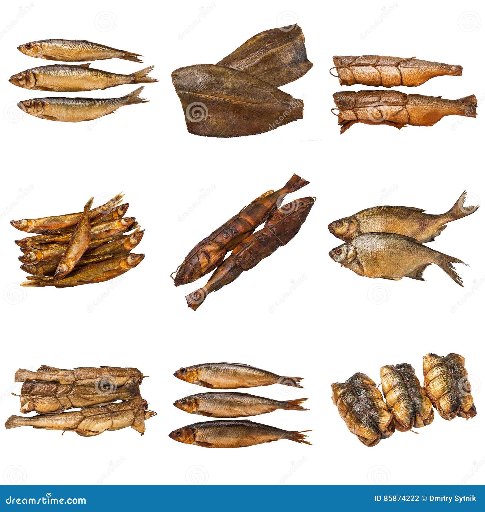 Set of a Different Preserved Fish Stock Photo - Image of fillet ...