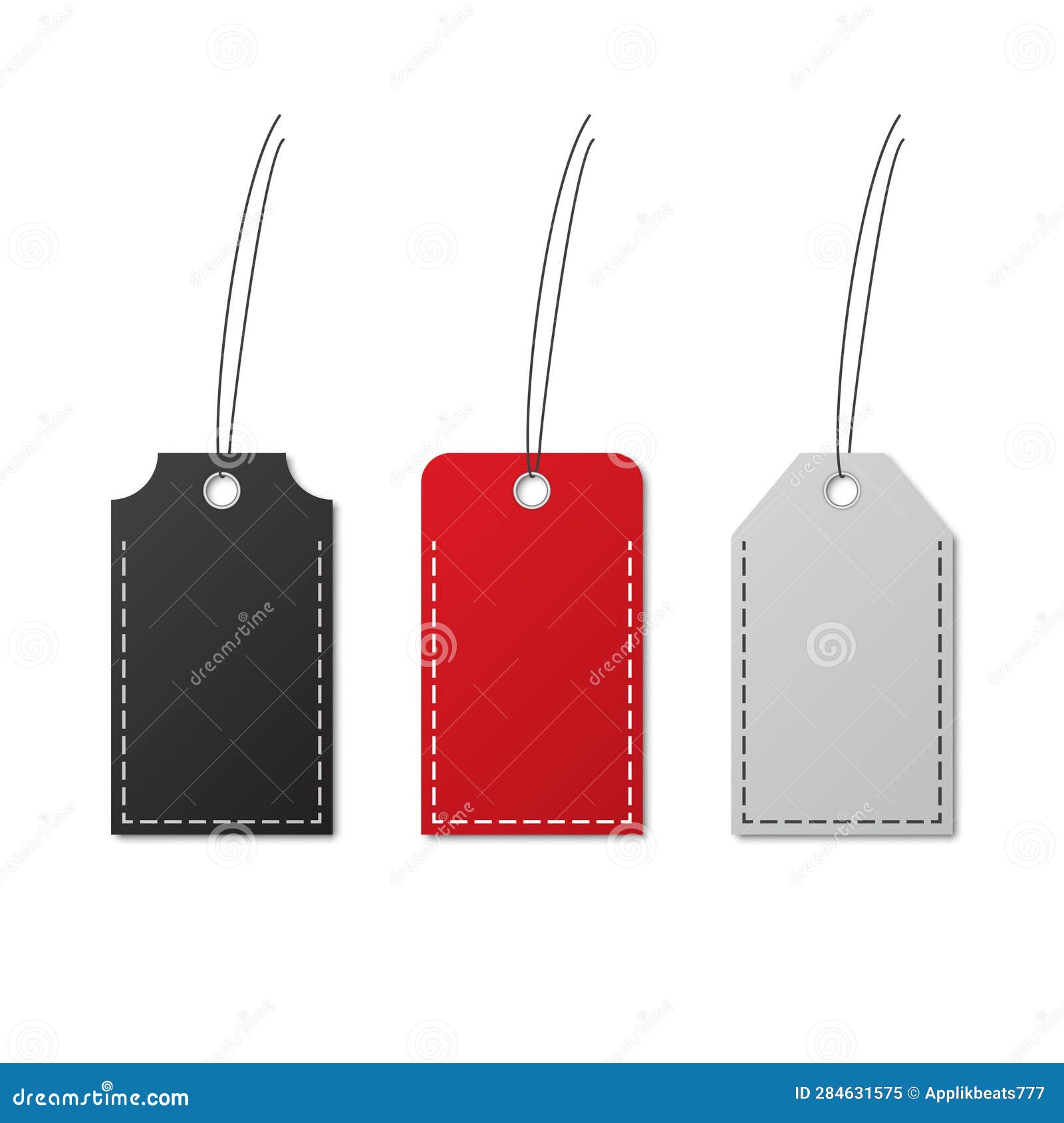 Set of Different Price Tags with Shadow Stock Vector - Illustration of ...