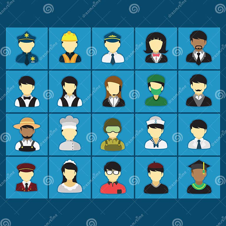 Set of Different Professional People. Vector Illustration Decorative ...
