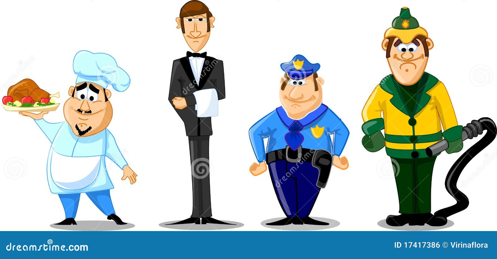 Set of Different Professions Including Police Wait Stock Vector ...