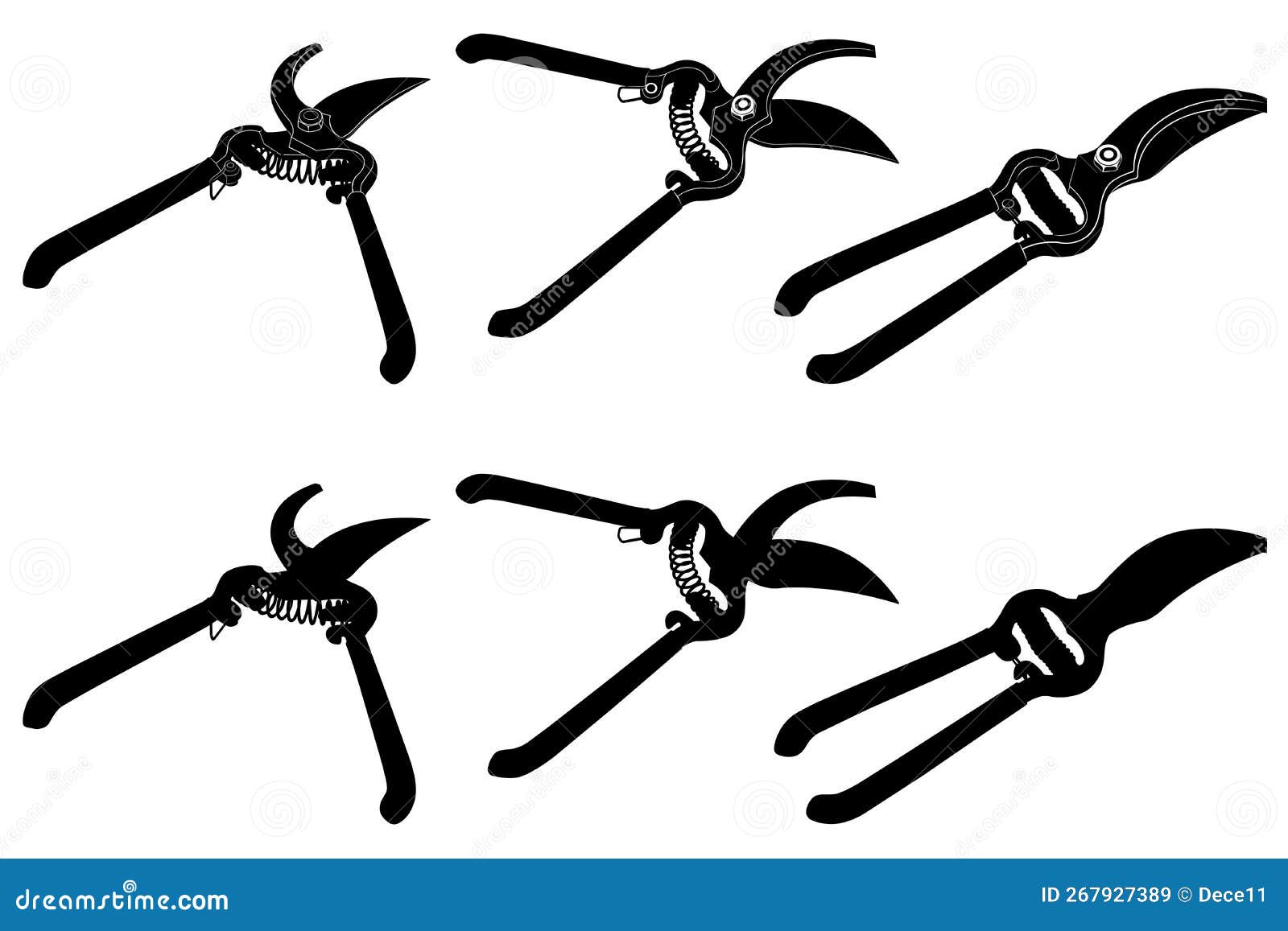 Set Of Different Pruning Shears Cartoon Vector | CartoonDealer.com ...