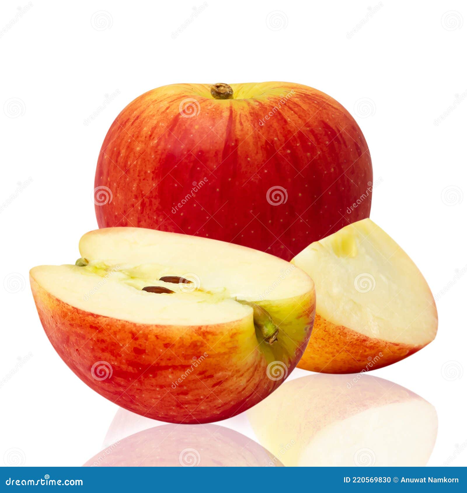 Set of Different Red Apples Isolated on White Stock Photo - Image of ...