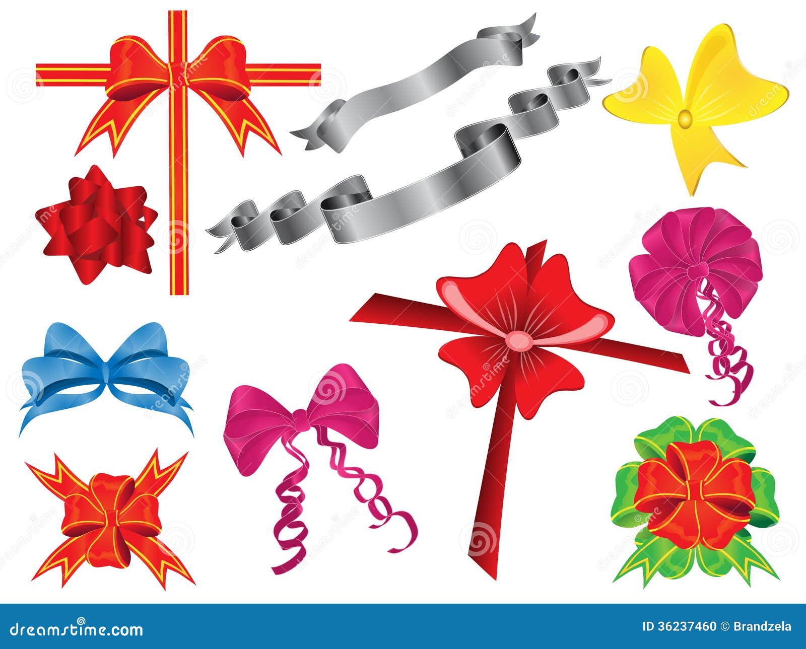 Set of different ribbons stock vector. Illustration of gift - 36237460