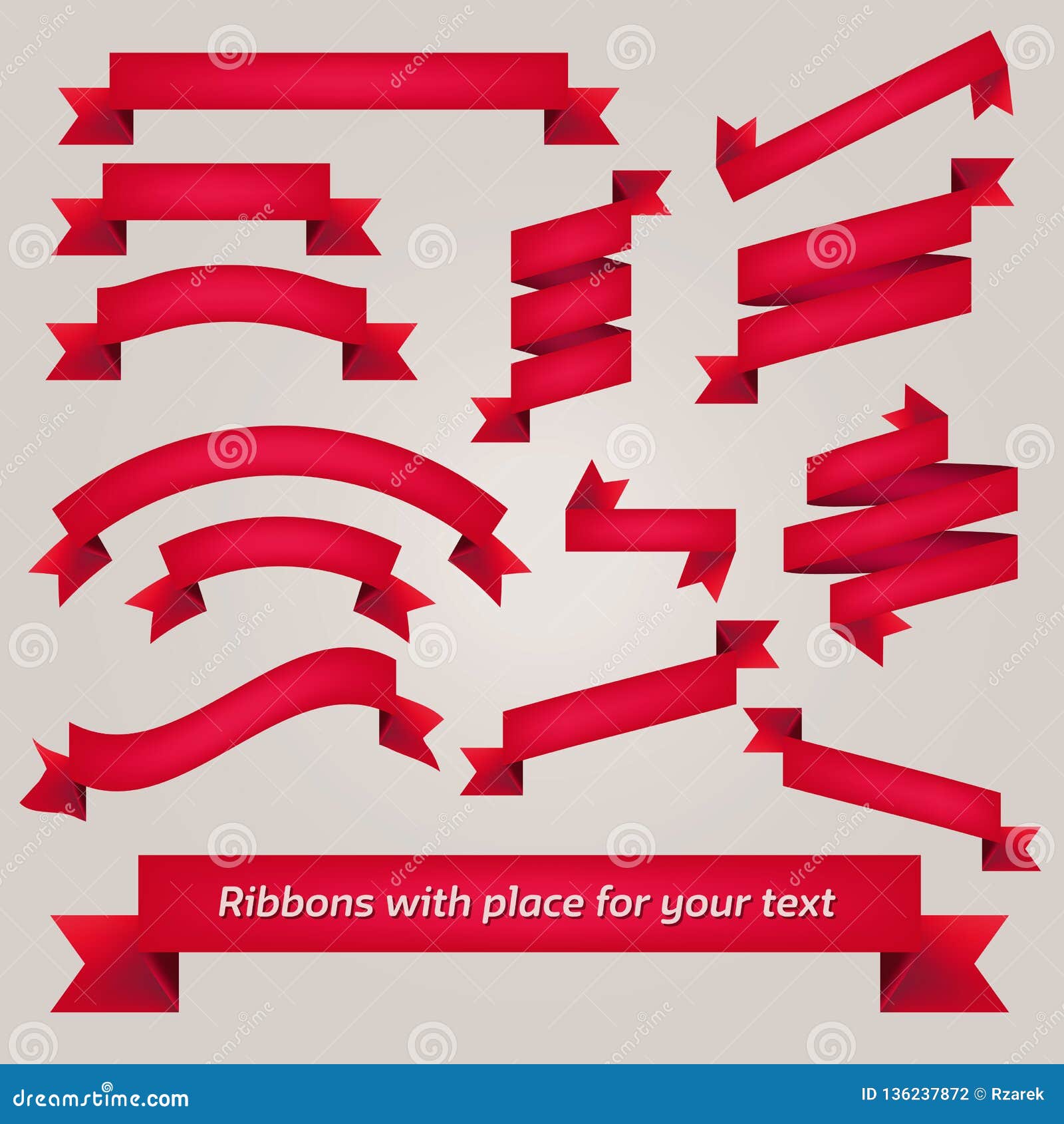 Set Of Different Ribbons. Vector Illustration. - Vector | CartoonDealer ...