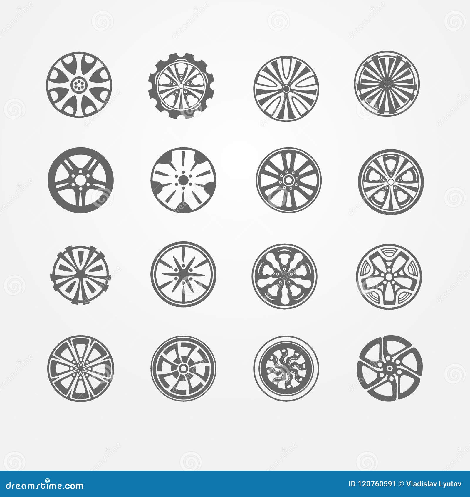 Set of different rims stock vector. Illustration of speed - 120760591