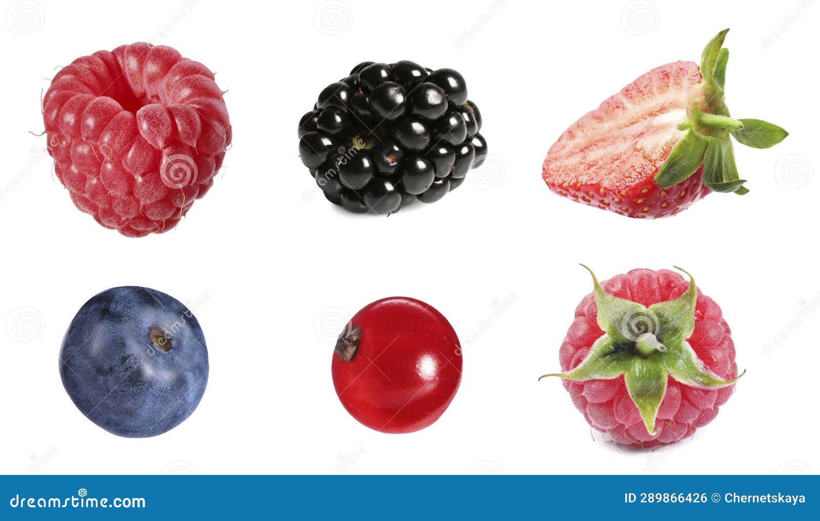 Set with Different Ripe Berries Isolated on White Stock Photo - Image ...