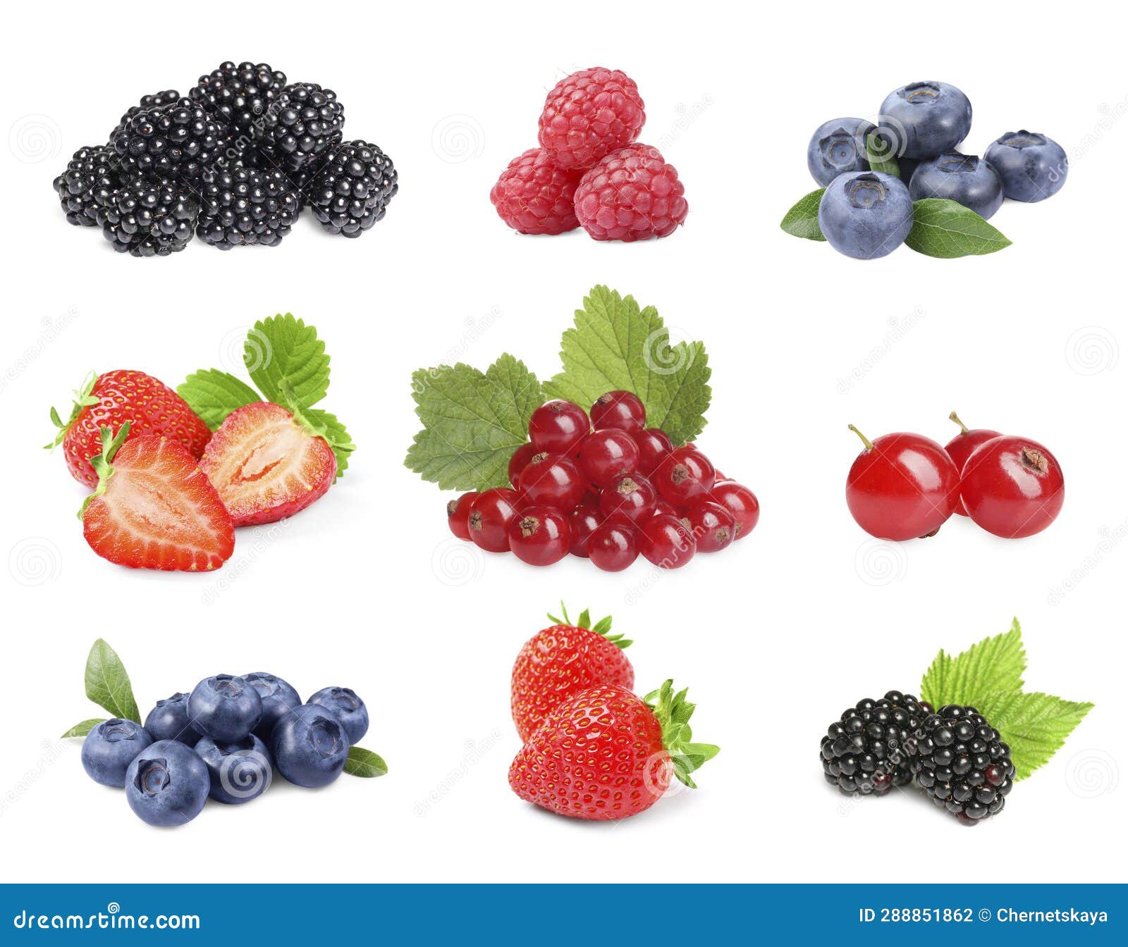 Set with Different Ripe Berries Isolated on White Stock Photo - Image ...