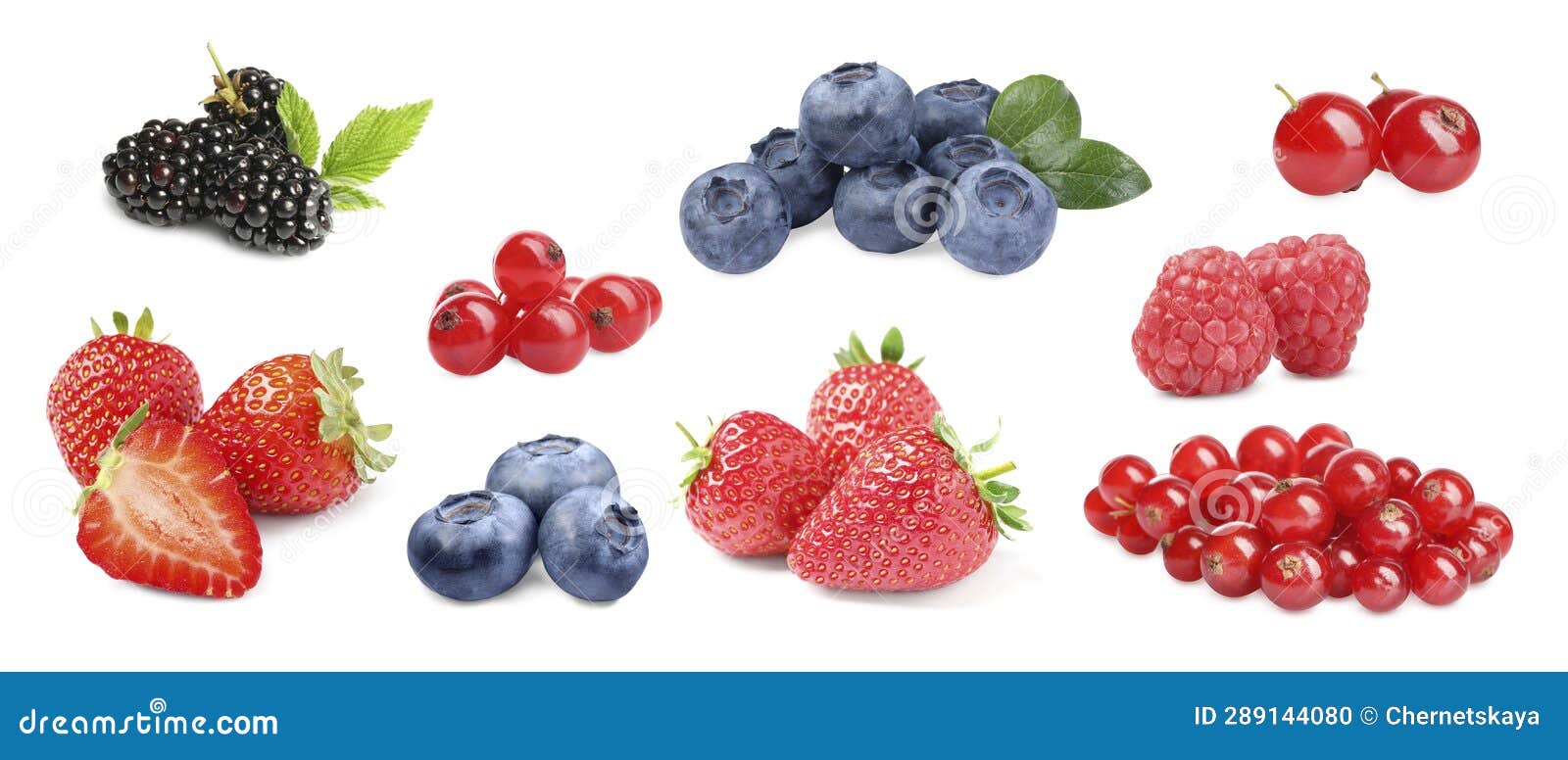 Set with Different Ripe Berries Isolated on White Stock Photo - Image ...
