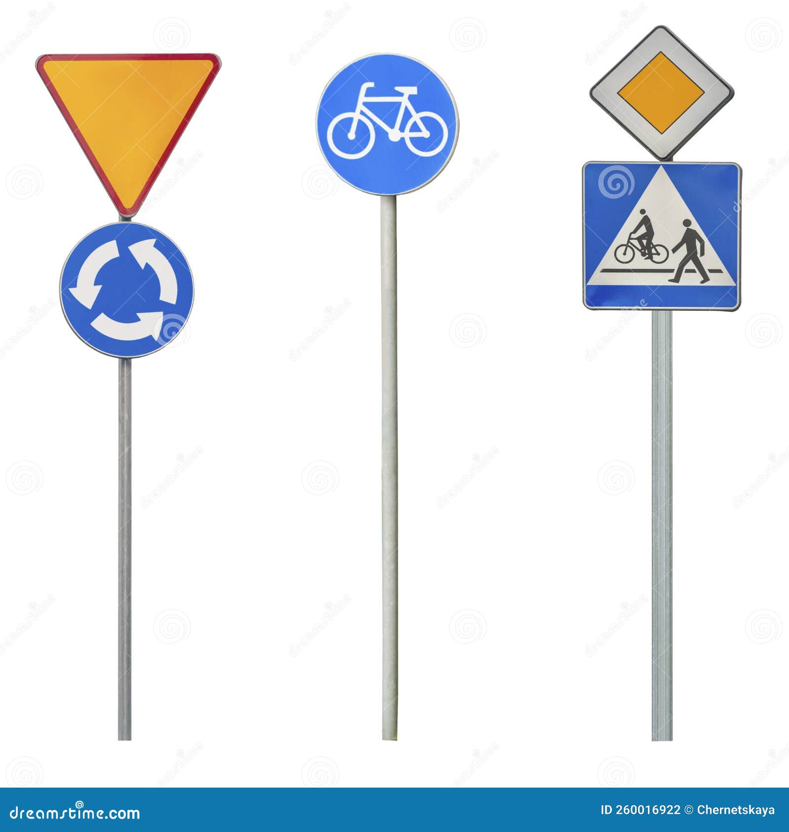Set with Different Road Signs Isolated on White Stock Illustration ...