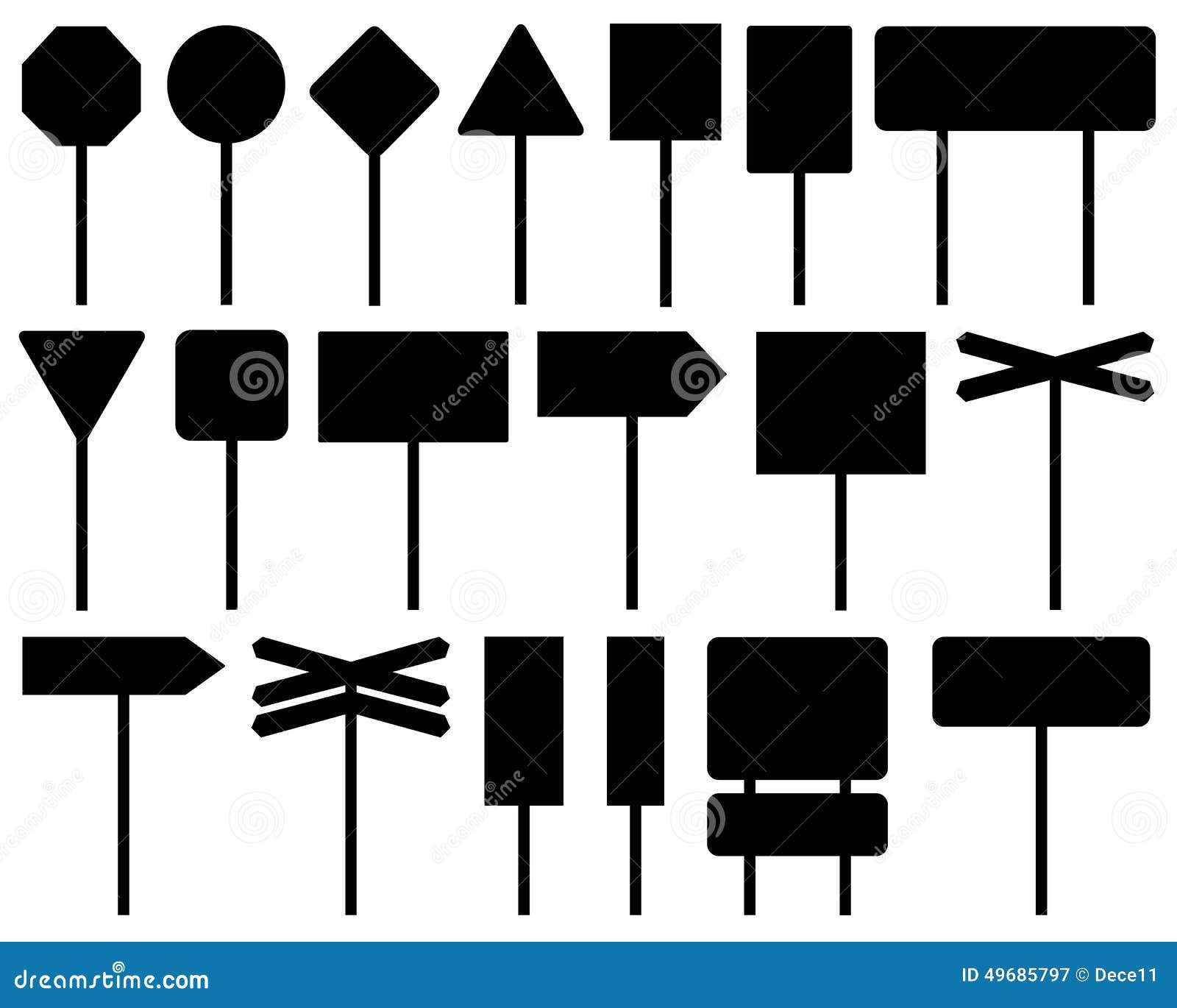 Set Of Different Road Sections With Roundabouts And Various ...