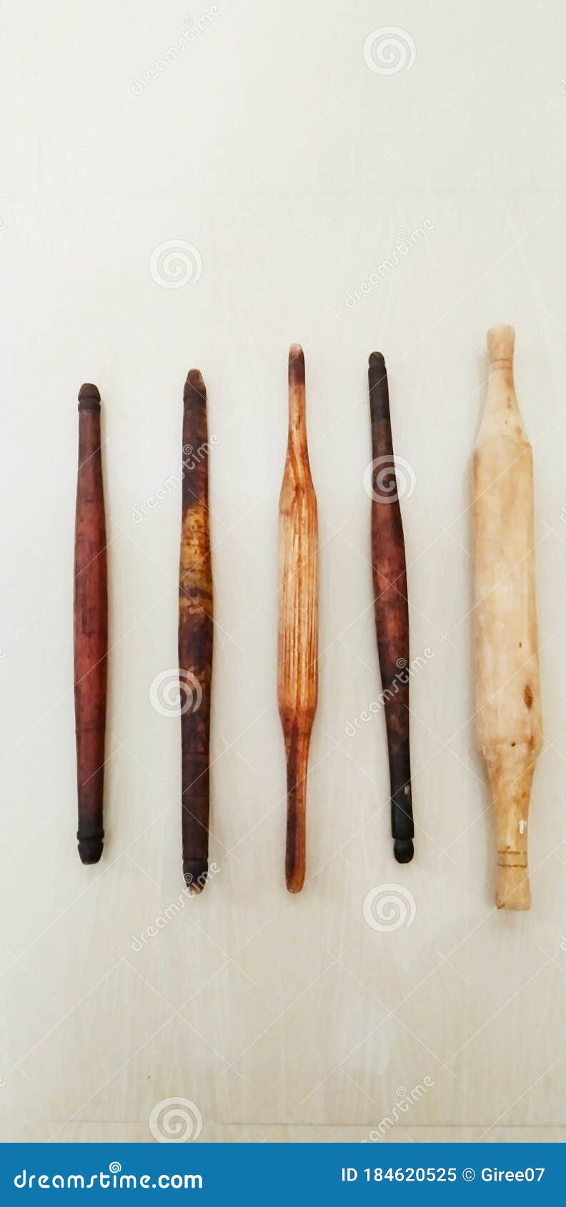 Set of Different Rolling Pins Stock Image - Image of hardwood ...