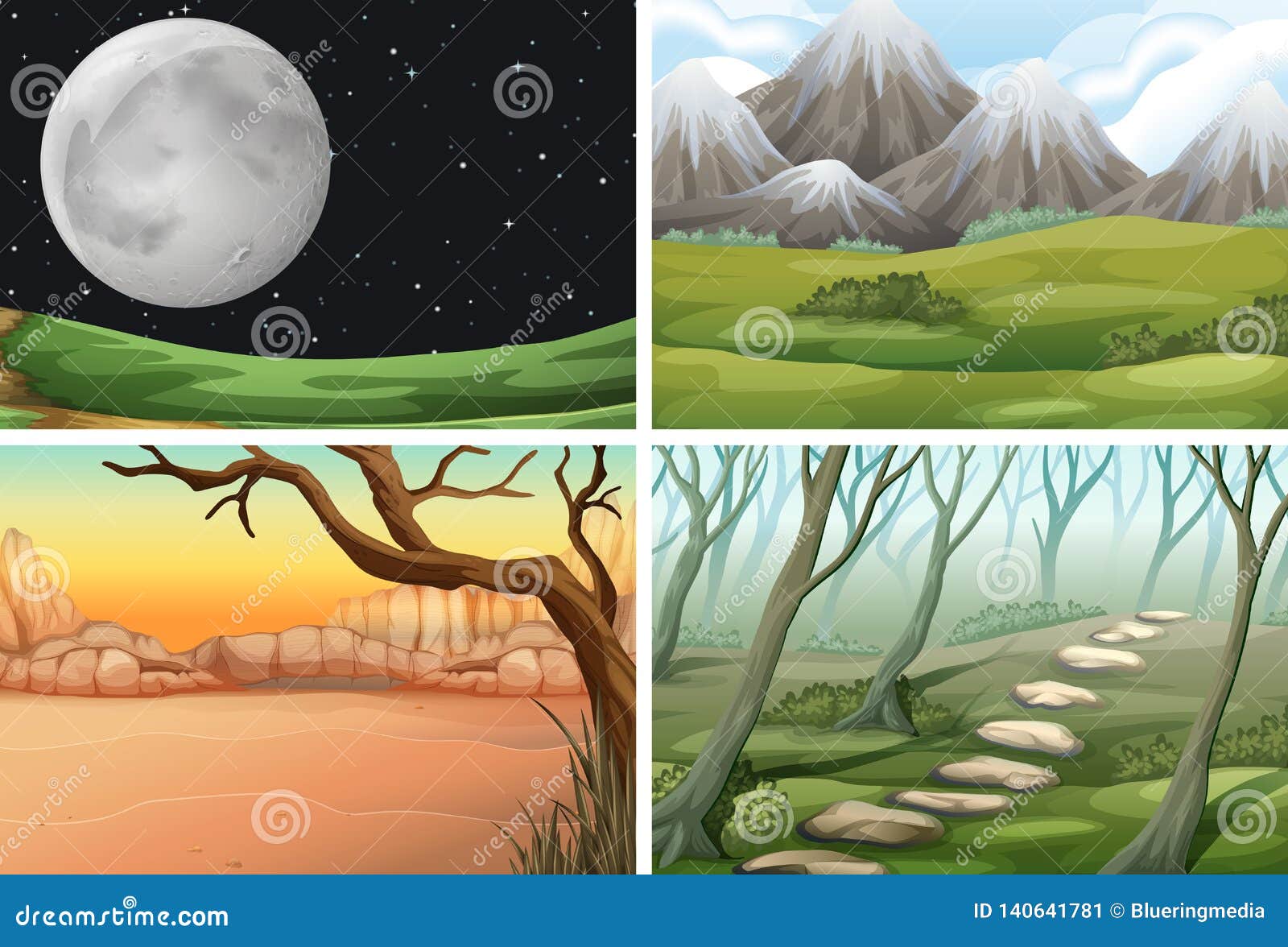 Set of different scene stock vector. Illustration of forest - 140641781 Set of different scene stock vector. Illustration of forest - 140641781